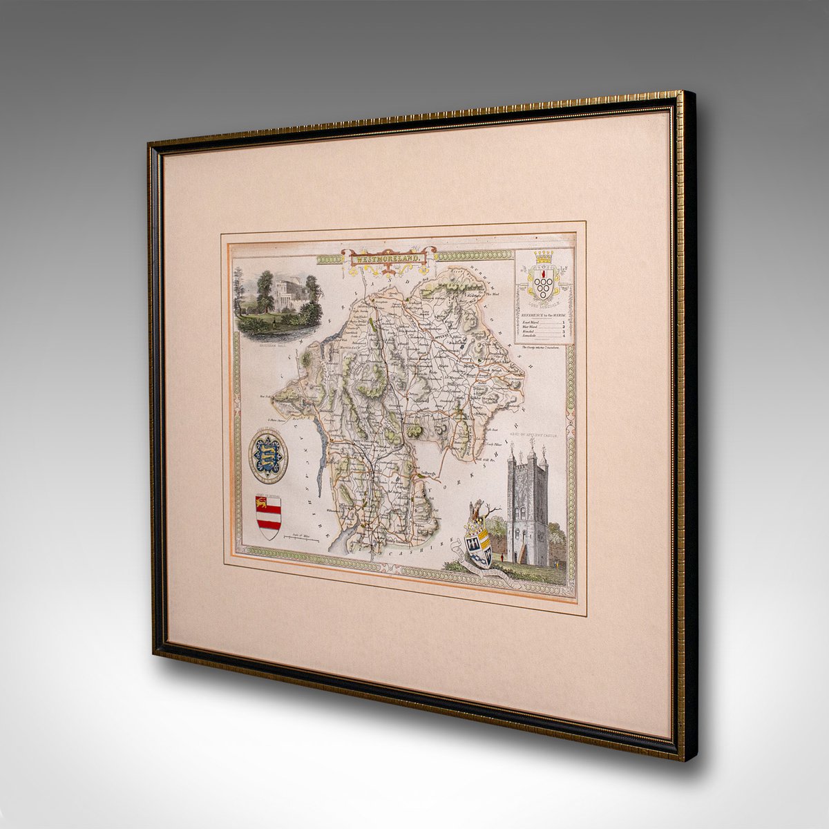 Victorian English Lithographic Map of Westmoreland for sale at Pamono