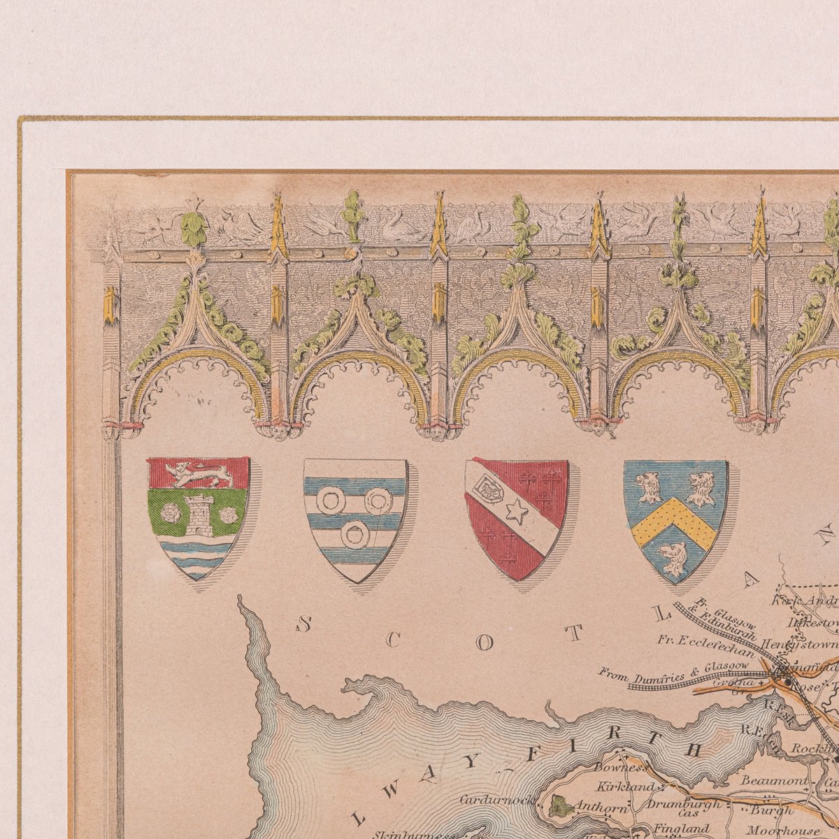 Victorian English Lithographic Map of Cumberland for sale at Pamono