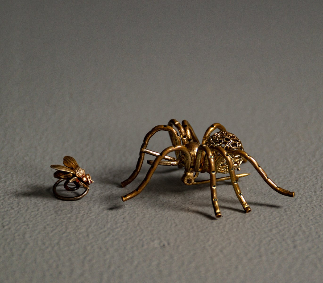 Brass Spider and Fly, 1940s, Set of 2 for sale at Pamono