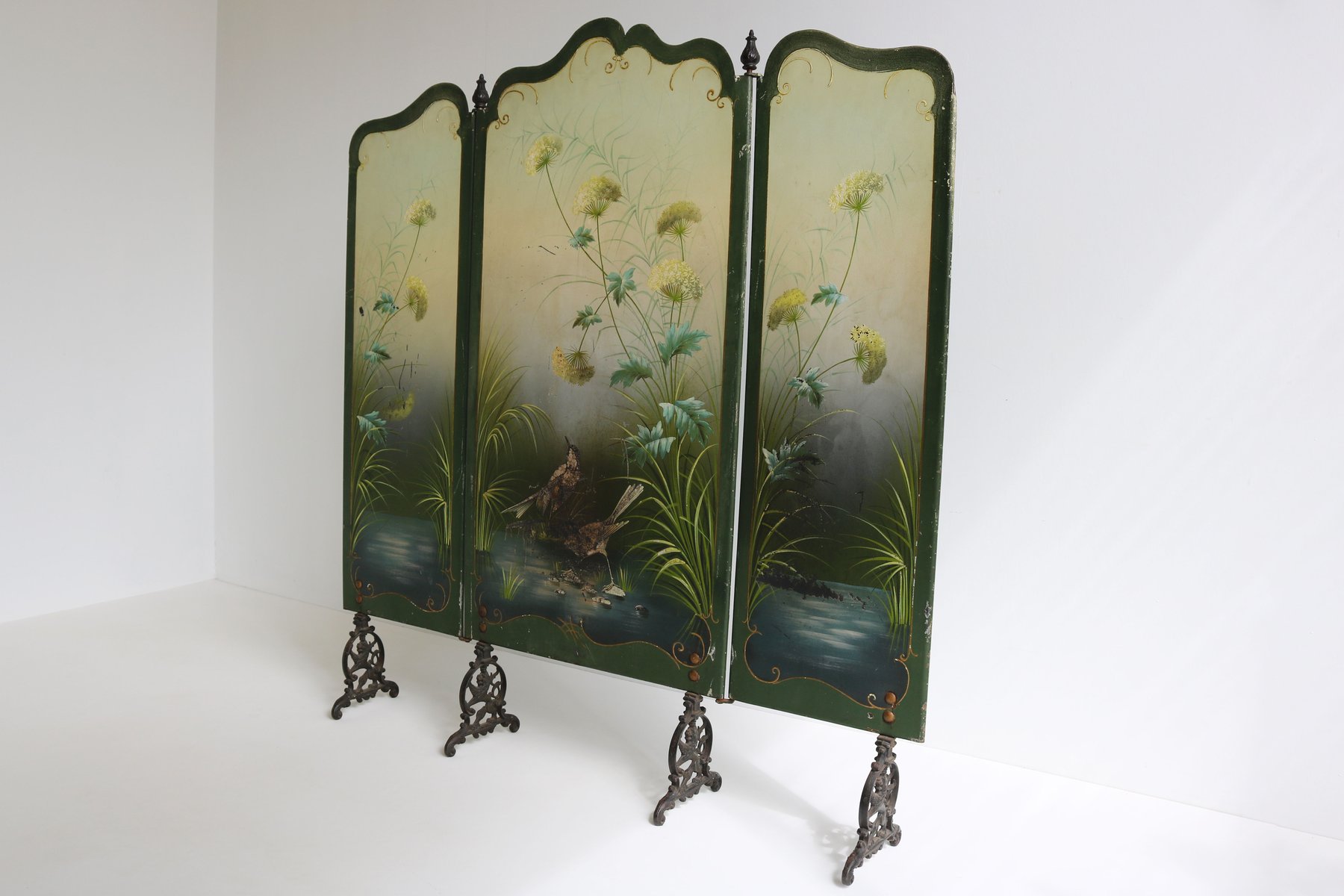 Art Nouveau Jugendstil French Hand Painted Fire Screen Fireplace, 1900s ...