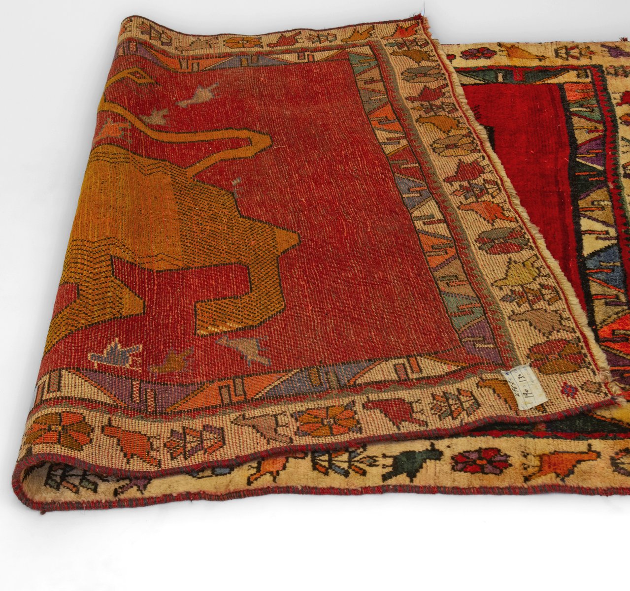 Late 20th Century Middle Eastern Hand Knotted Wool Tiger Pictorial ...