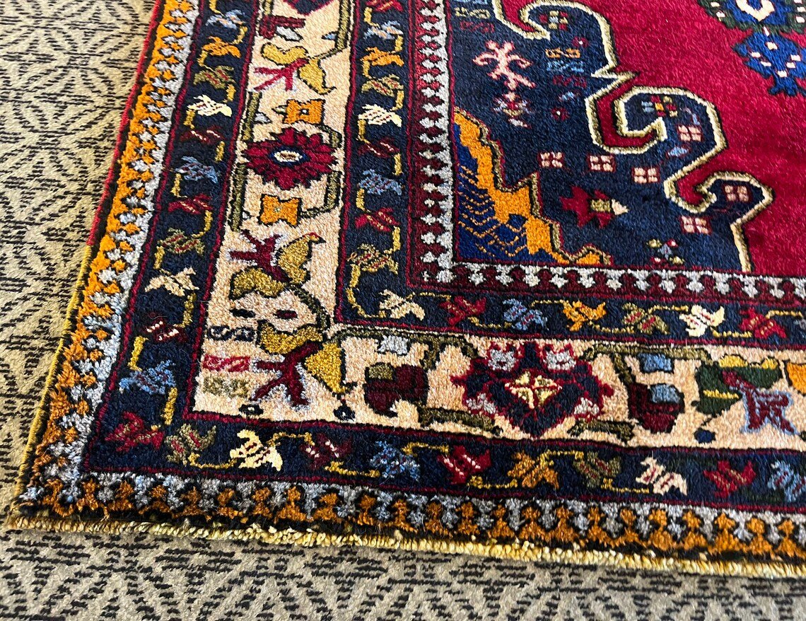 Vintage Handmade Rug, 1980s for sale at Pamono
