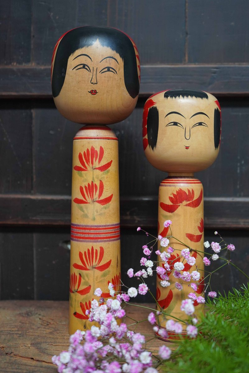 Vintage Traditional Hijiori Kokeshi by Sato Jyunosuke and Sato Shoichi ...