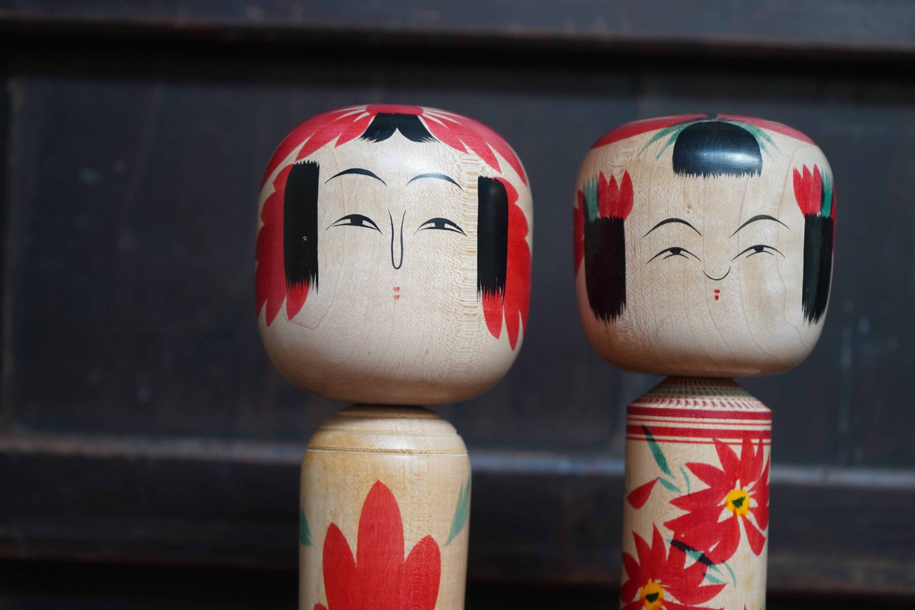 Vintage Traditional Kokeshi, Japan, 1960s, Set of 2 for sale at Pamono