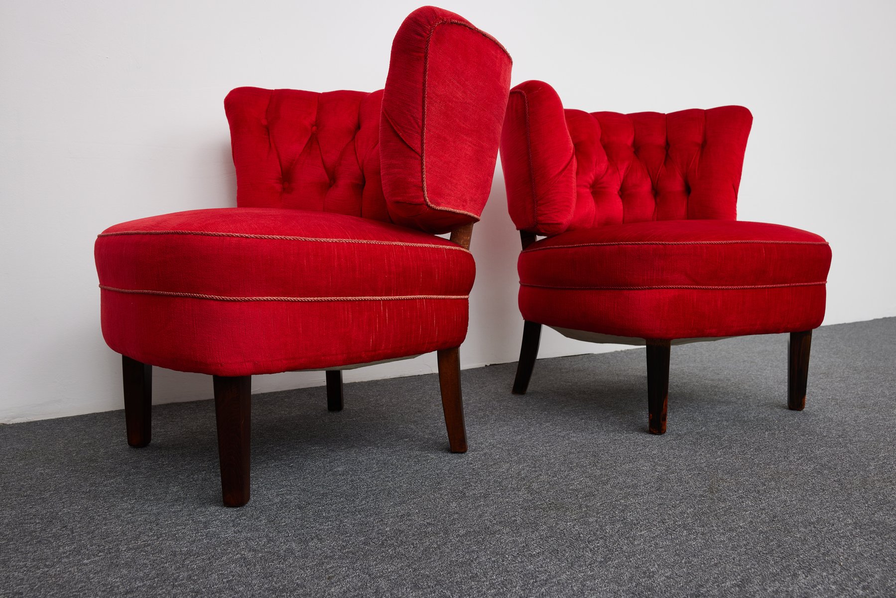 Vintage Cocktail- Club Chairs by Otto Schulz for Jio Möbler, 1950s, Set ...