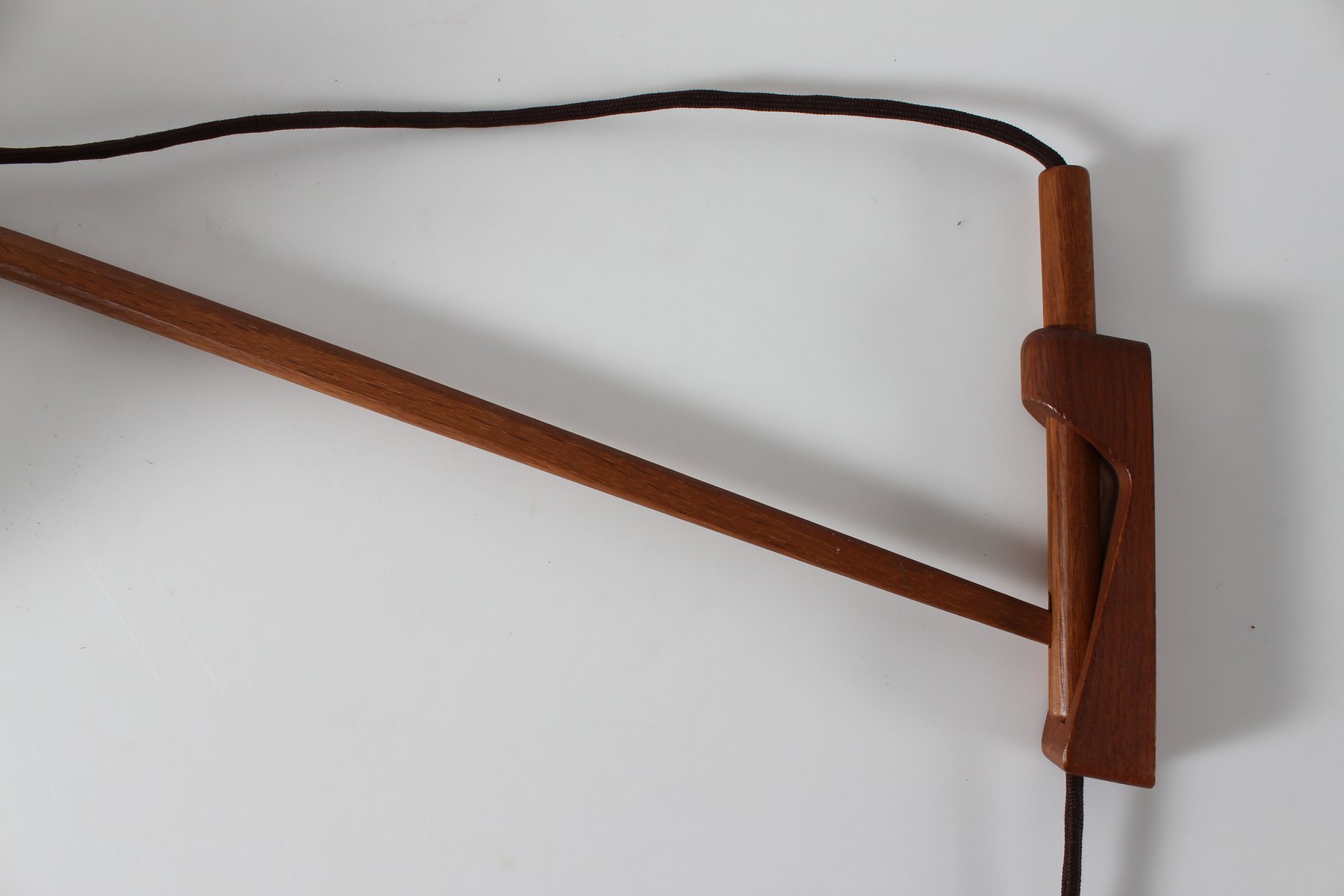 Oak with Braided String Shade Wall Lamp by A. Bang Jensen + Kjeld ...