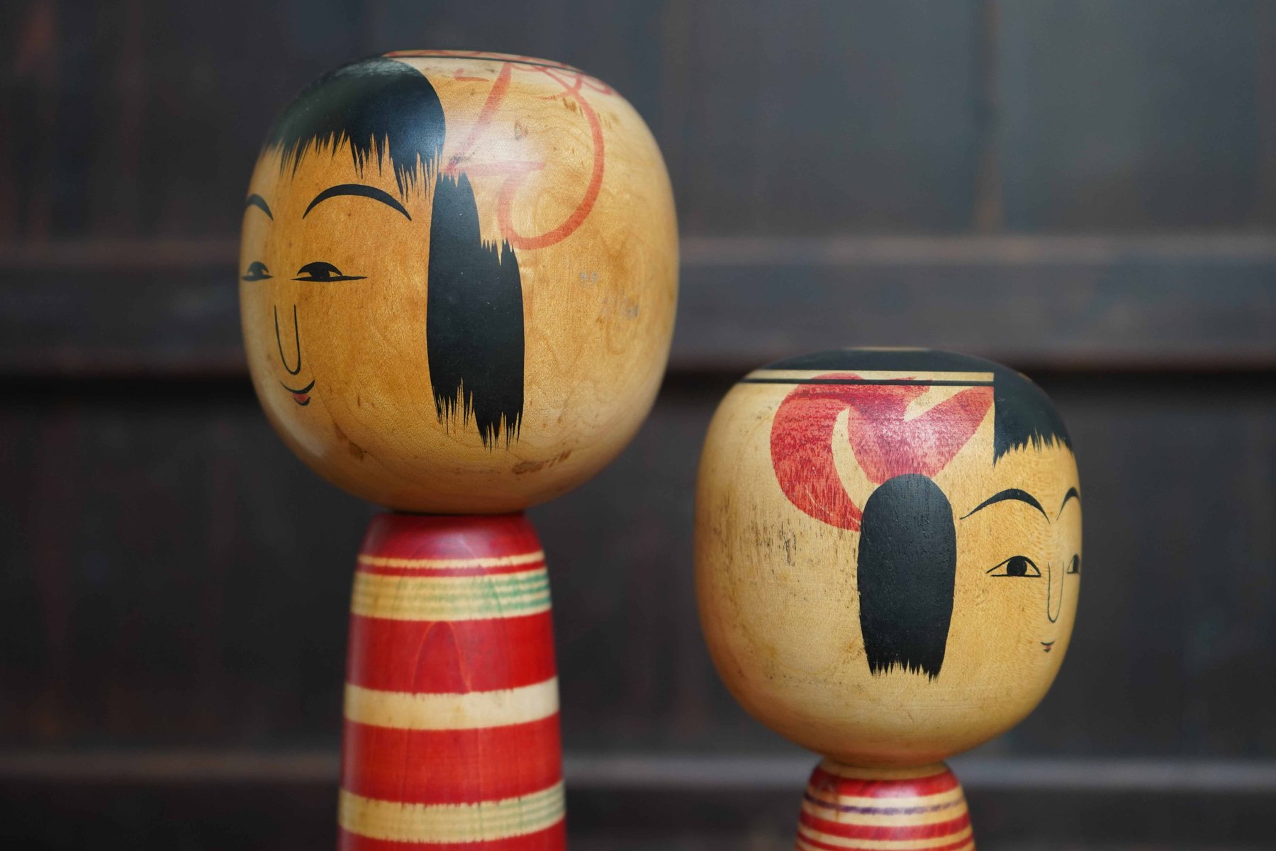 Vintage Traditional Tsuchiyu Kokeshi by Imaizumi Genji and Watanabe Sadami, Japan, 1960s, Set of ...