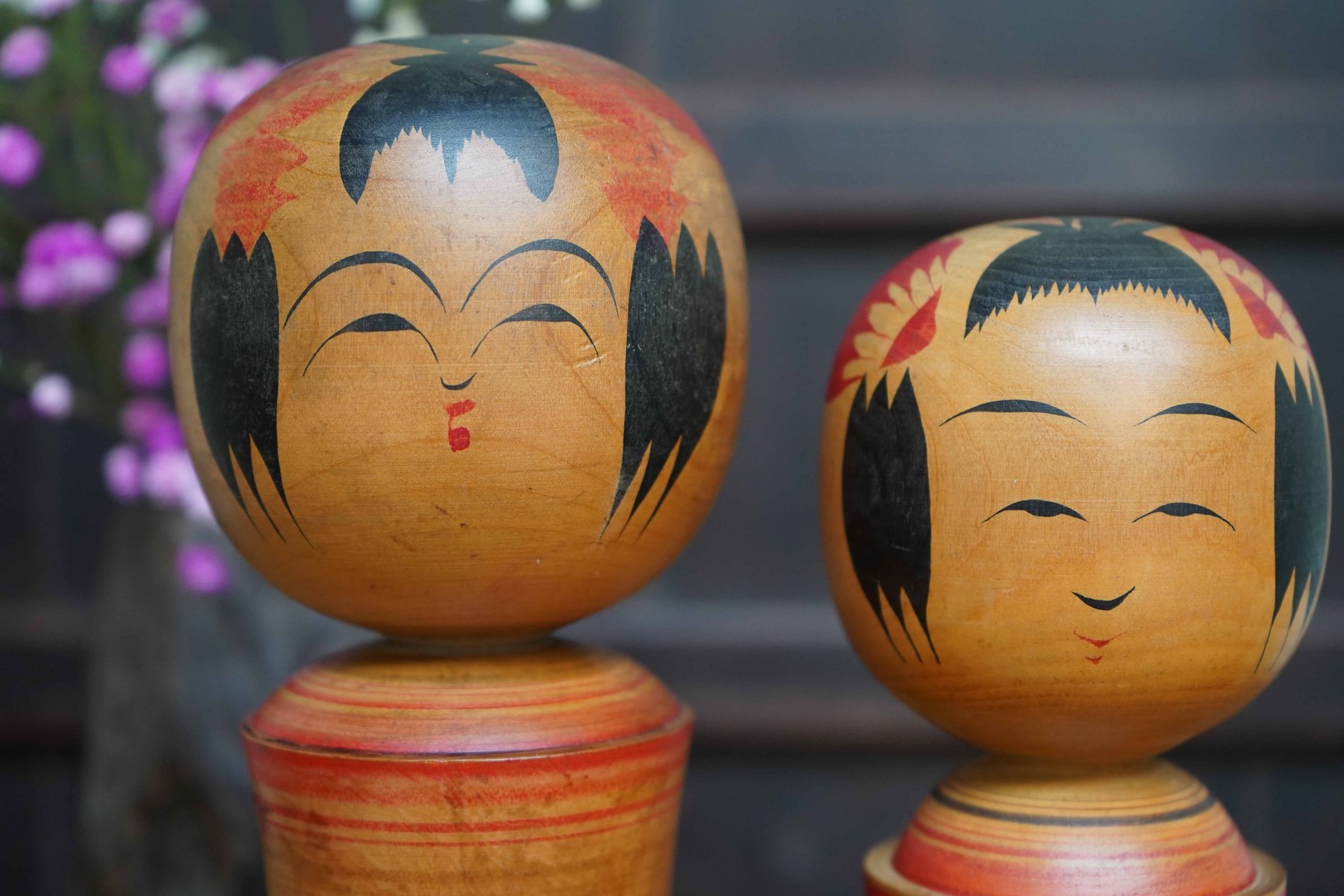 Narugo Kokeshi tradicional vintage, Japón, años 60. Juego de 2 en venta ...