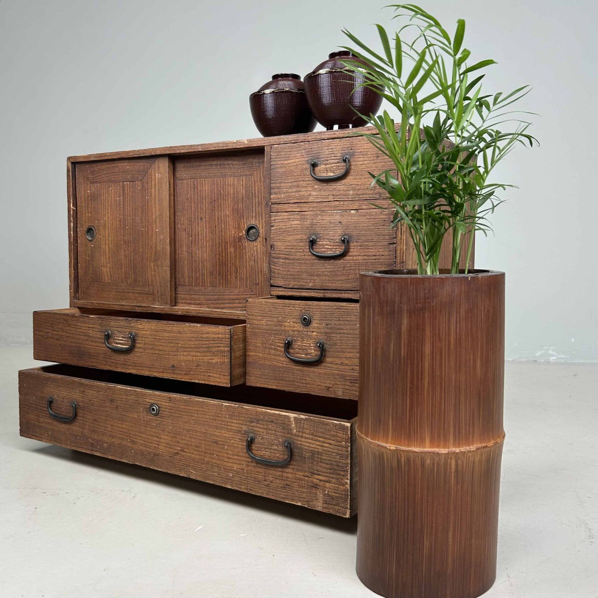 Meiji Period Traditional Japanese Tansu Storage Cabinet, 1890s for sale ...