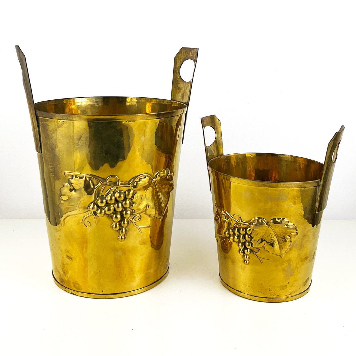 Vintage Brass Buckets Embossed Gold Champagne Bucket, 1950s, Set of 2 ...