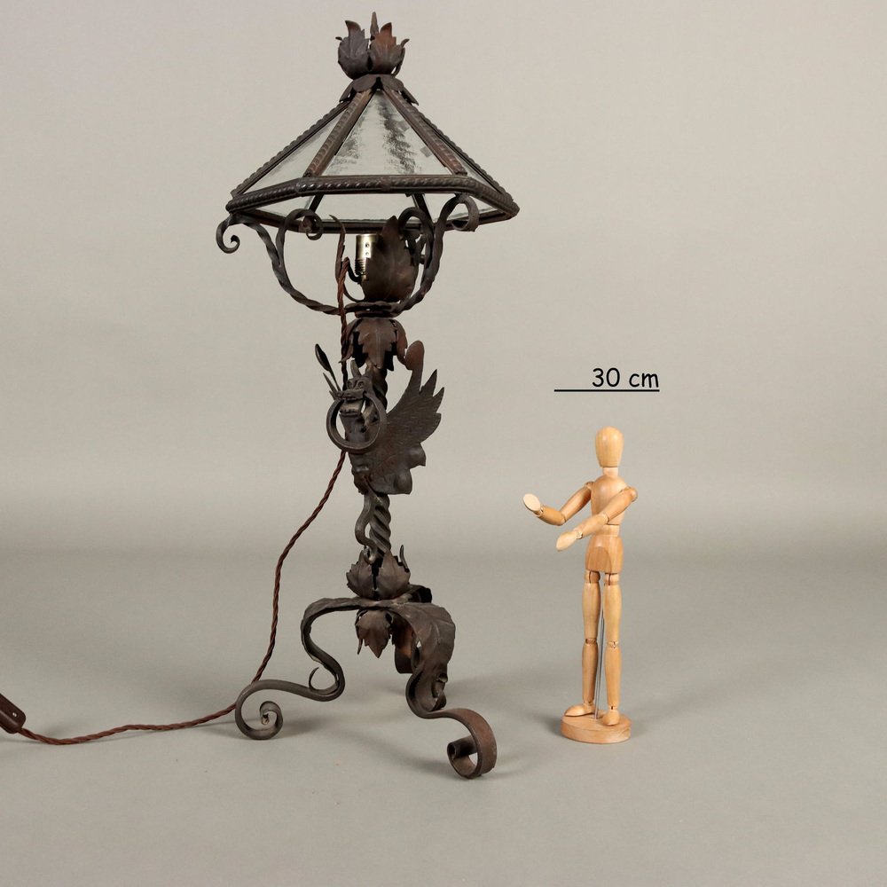 Antique Neo-Renaissance Style Table Lamp in Iron for sale at Pamono