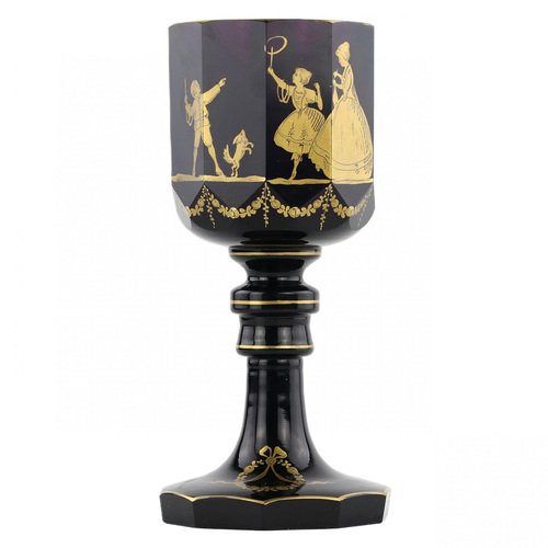 Decagonal Violet Crystal Glass with Gold Decoration, 1810 for sale at ...