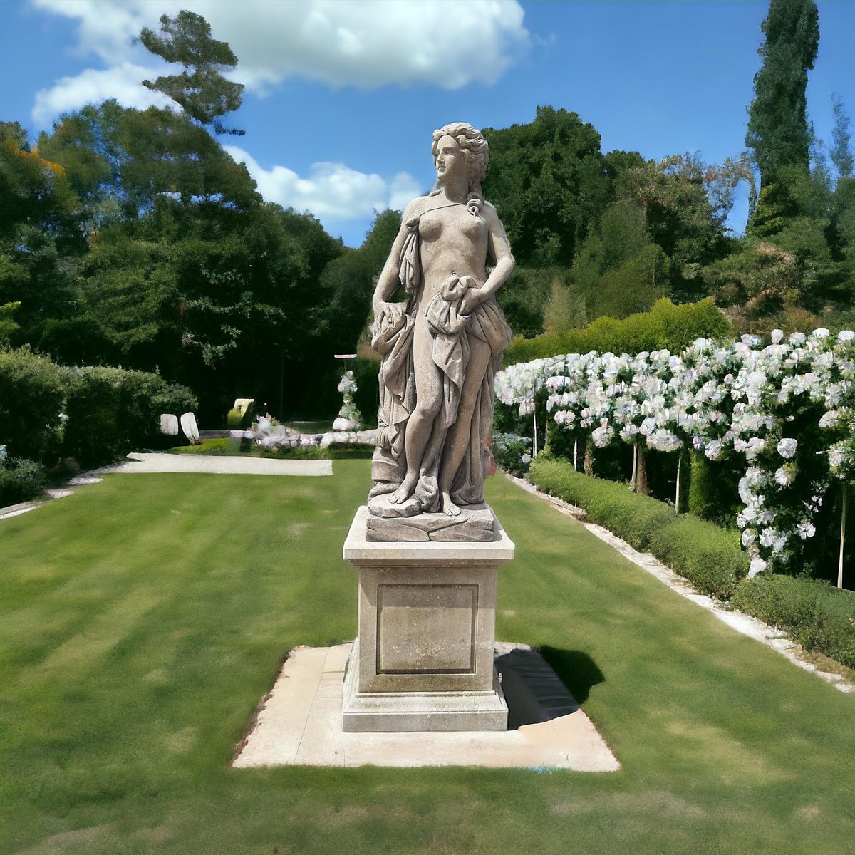 Italian Stone Garden Sculpture of Roman Mythological Subject Minerva ...