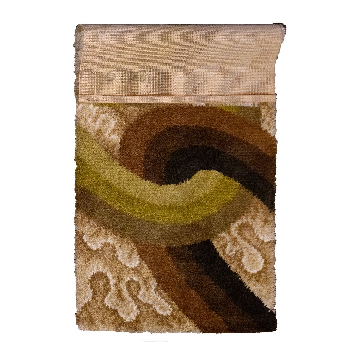 Green Space Age Rings Rug, 1970s for sale at Pamono