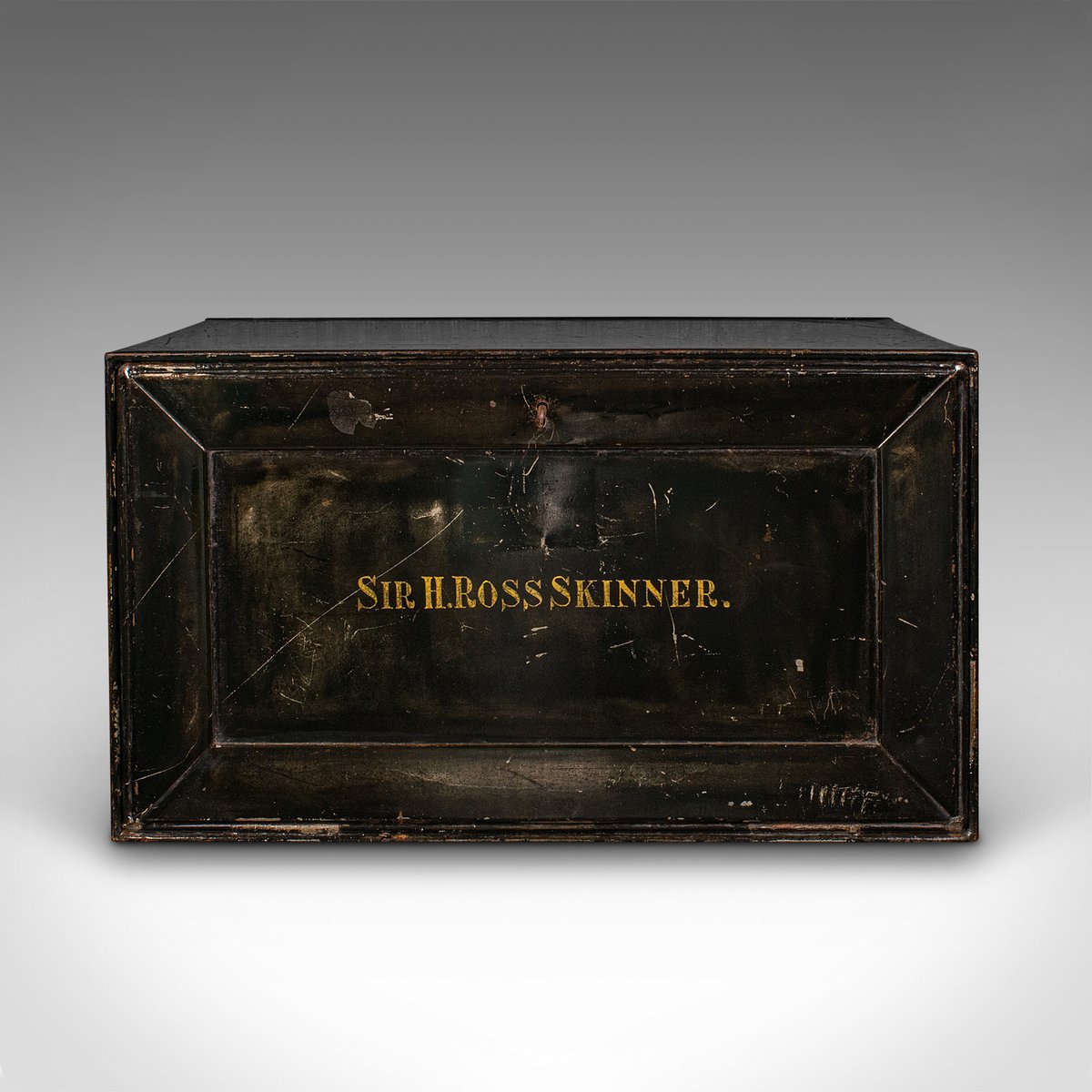 Antique English Fall Front Deed Box in Steel, 1920s for sale at Pamono