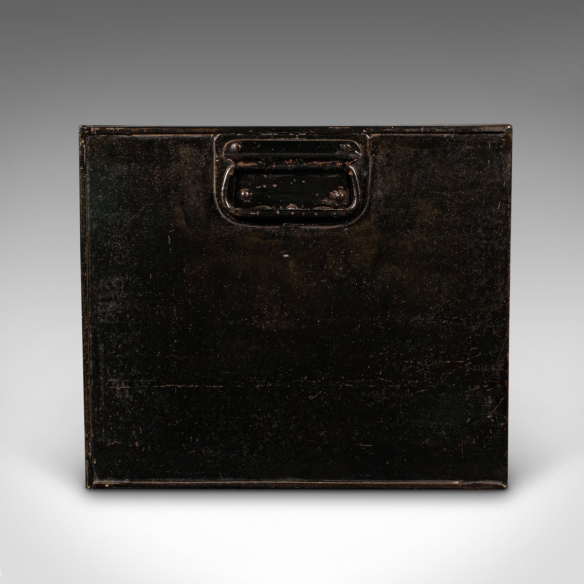 Antique English Fall Front Deed Box in Steel, 1920s for sale at Pamono