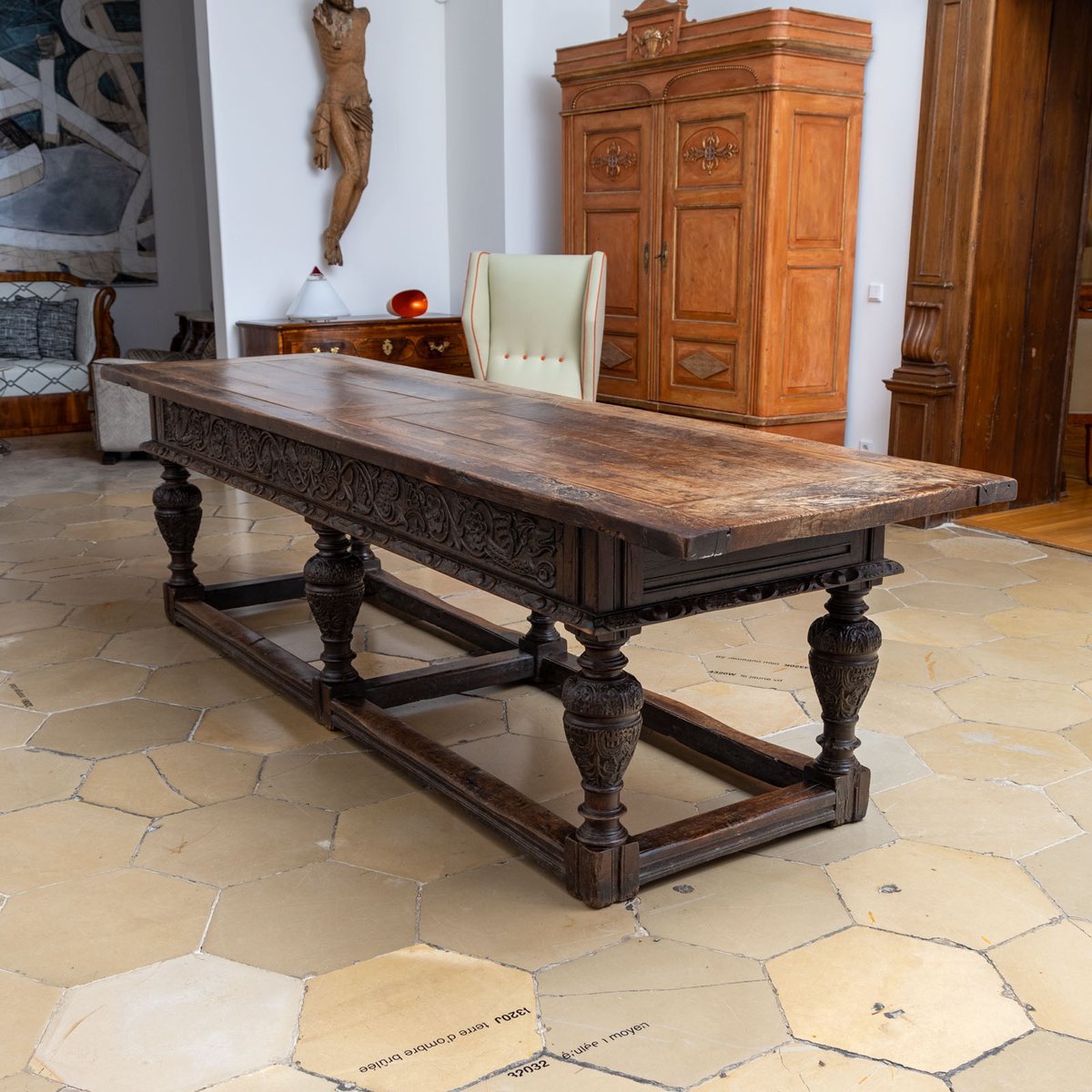 Large Refectory Dining Table for sale at Pamono