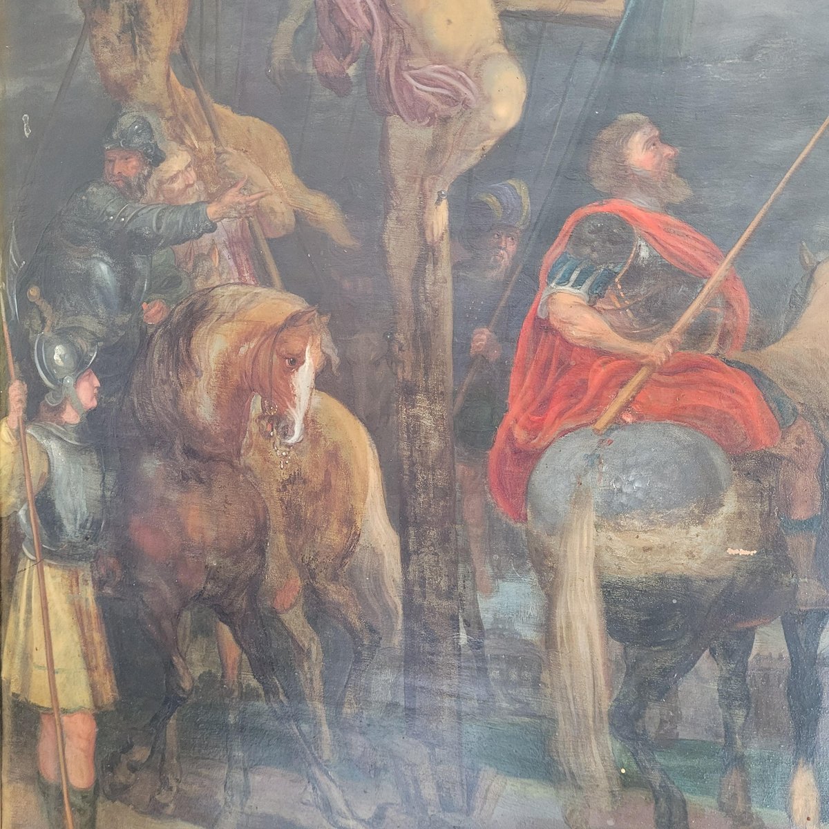 Flemish School Artist, Crucifixion, 16th Century, Oil on Copper, Framed for sale at Pamono