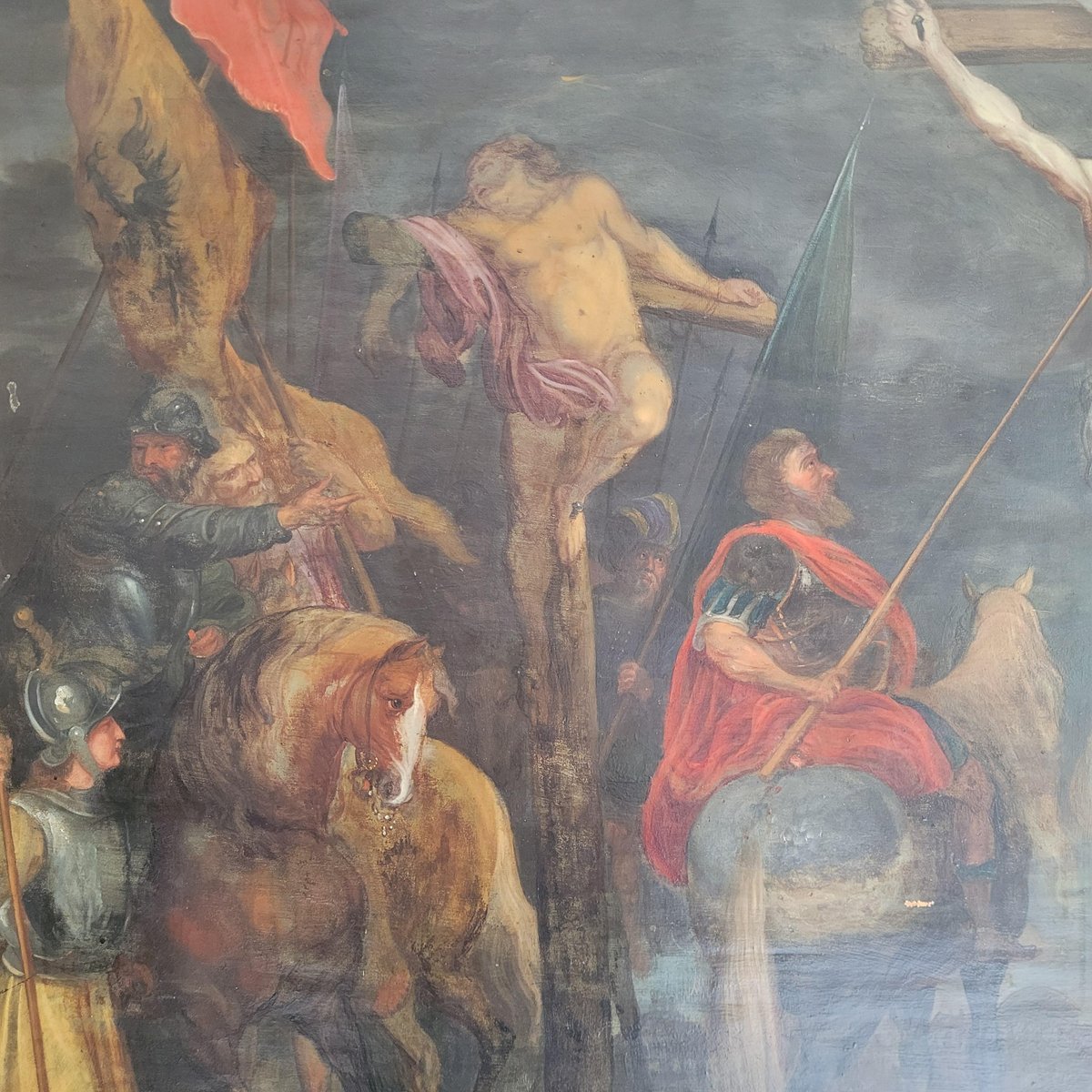 Flemish School Artist, Crucifixion, 16th Century, Oil on Copper, Framed for sale at Pamono
