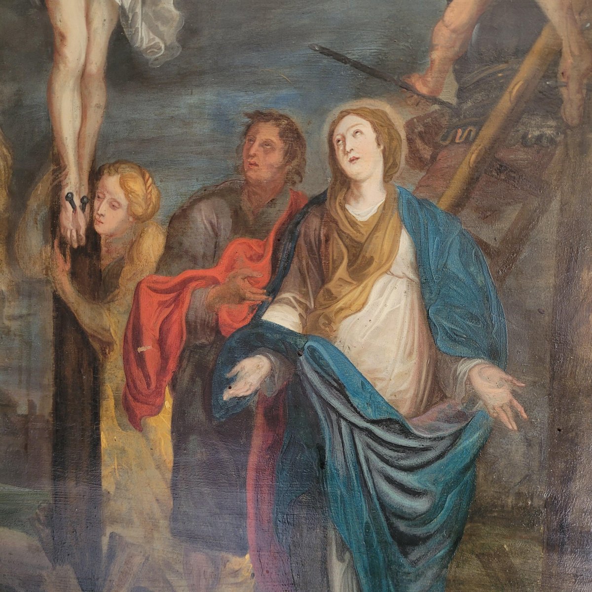 Flemish School Artist, Crucifixion, 16th Century, Oil on Copper, Framed for sale at Pamono