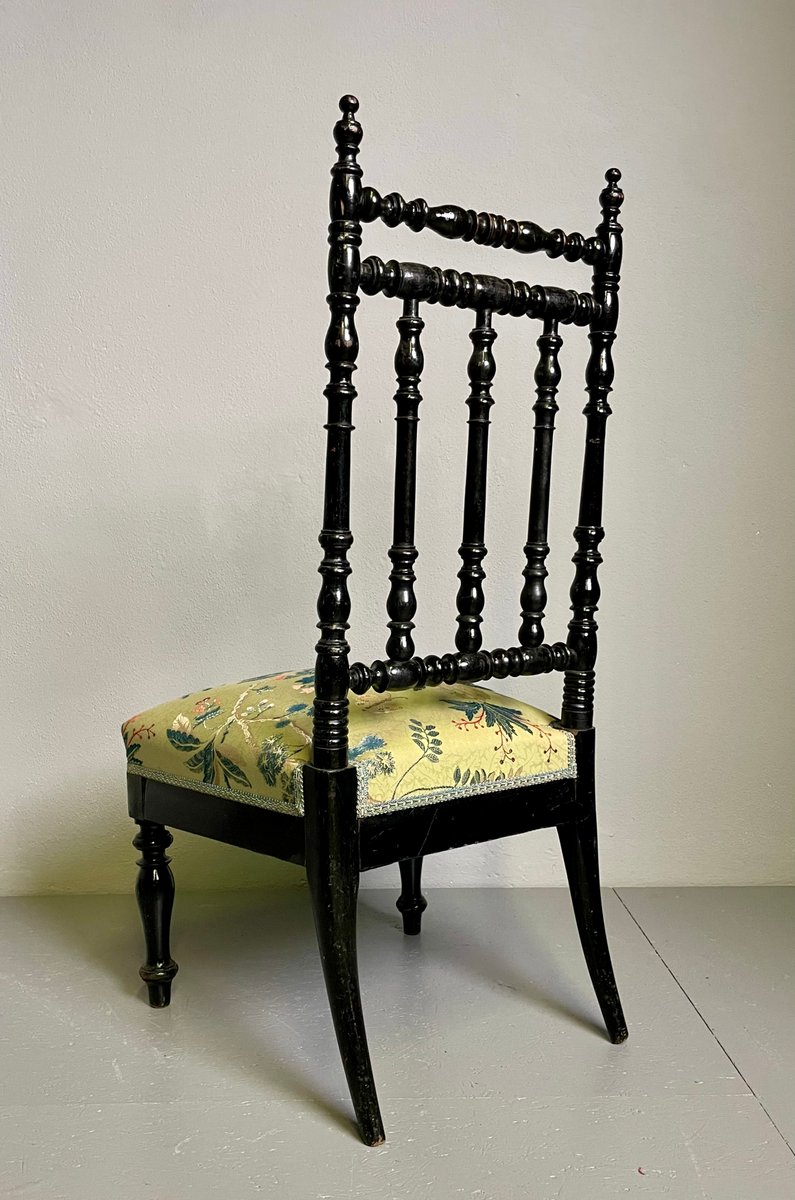 Antique Parlor Chair with Nobilis Floral Fabric for sale at Pamono