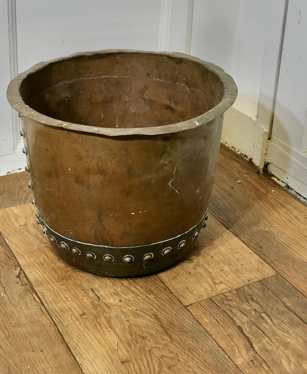 Antique Riveted Copper Planter, 1890s for sale at Pamono