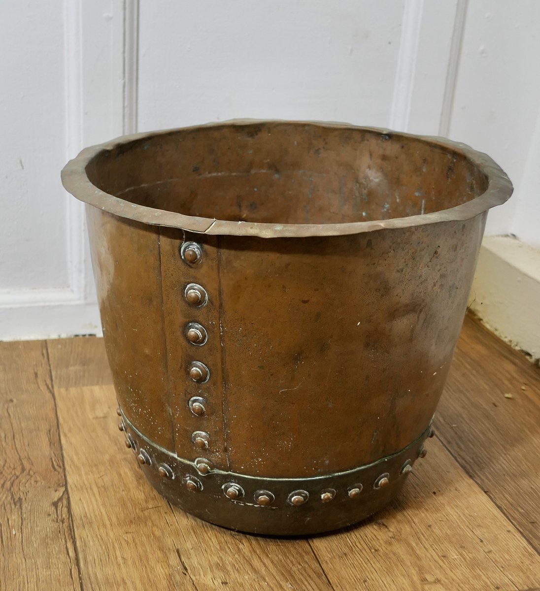 Antique Riveted Copper Planter, 1890s for sale at Pamono