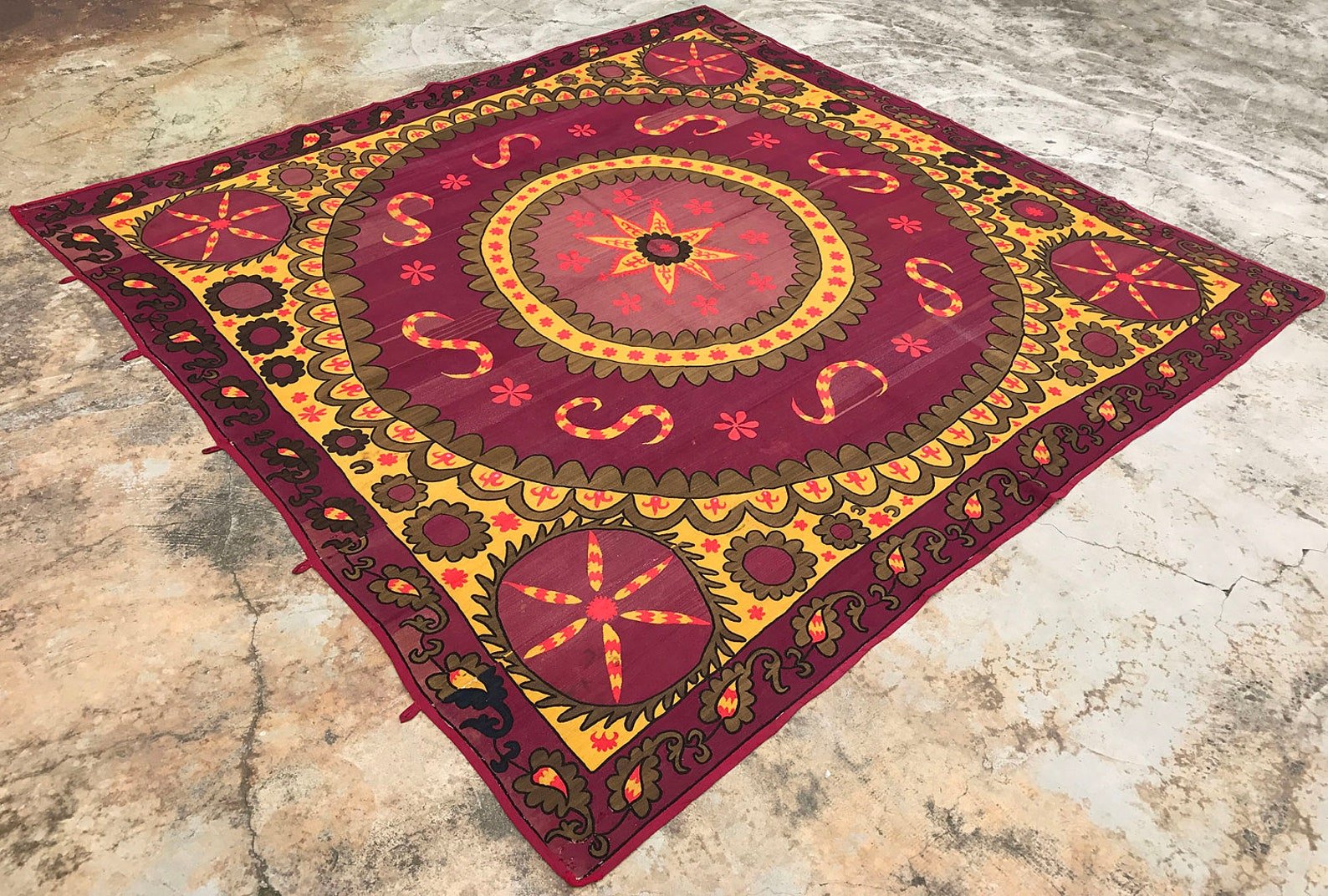 Antique Handmade Wall Hanging Fabric, 1890s for sale at Pamono