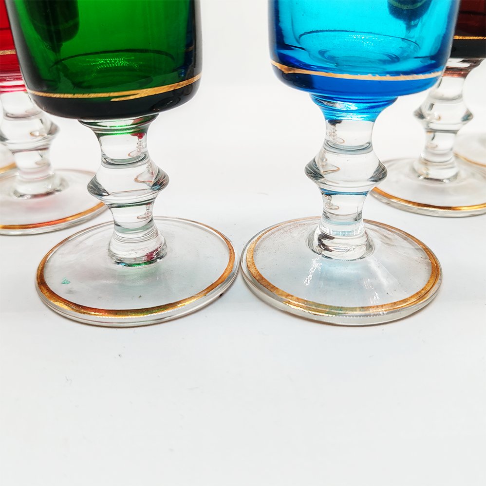 Vintage Glasses in Murano Glass with Gold Rim, 1950s, Set of 12 for ...