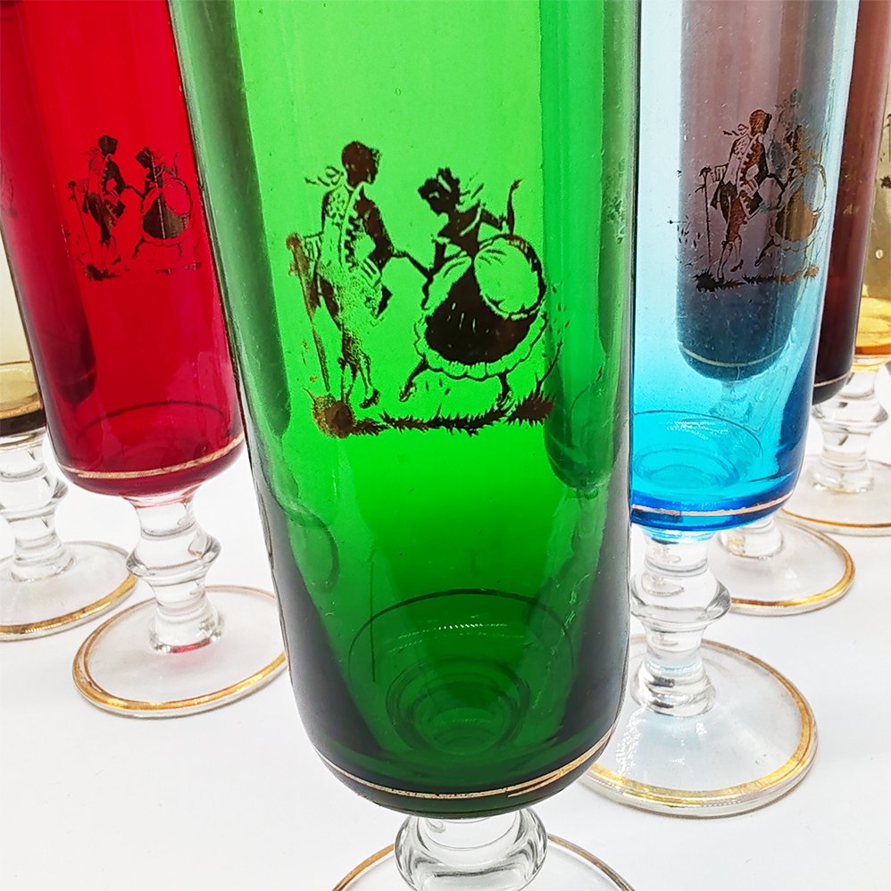 Vintage Glasses in Murano Glass with Gold Rim, 1950s, Set of 12 for ...