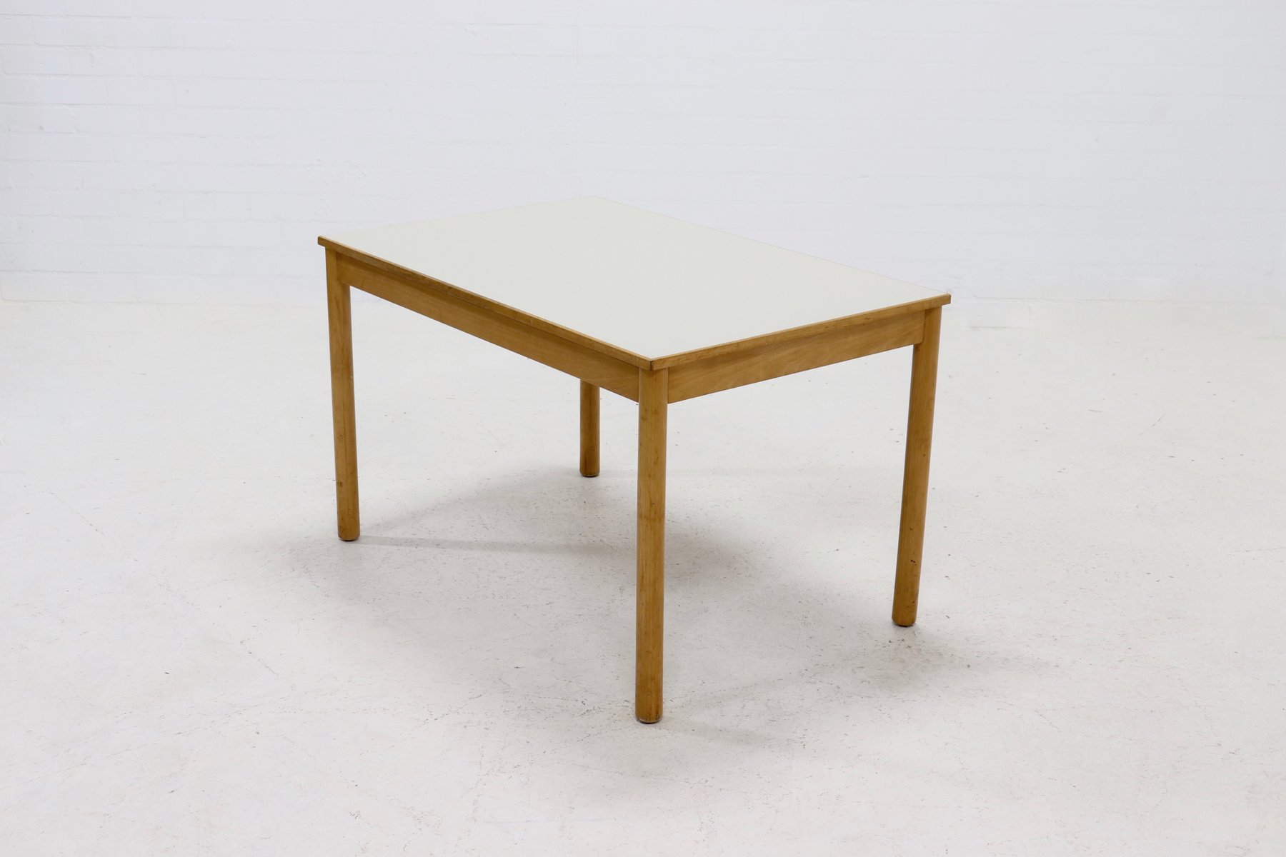 Vintage Birch and Linoleum Dining Table, 1960s for sale at Pamono