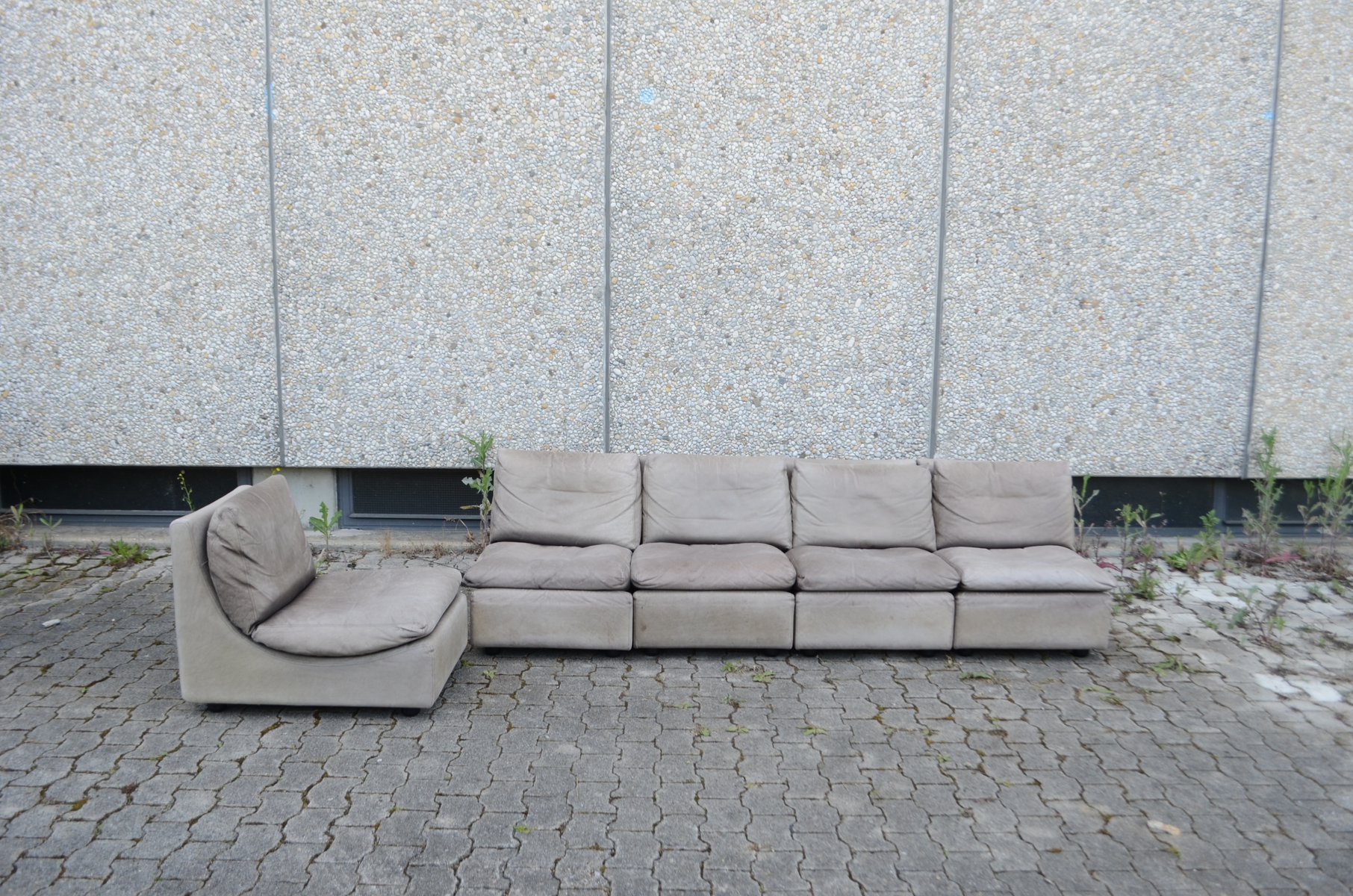 Vintage Modular Buffalo Leather Sofa from Walter Knoll / Wilhelm Knoll ...