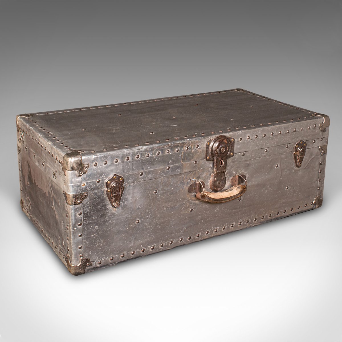 Large Antique Edwardian Continental Shipping Chest, 1890s for sale at ...