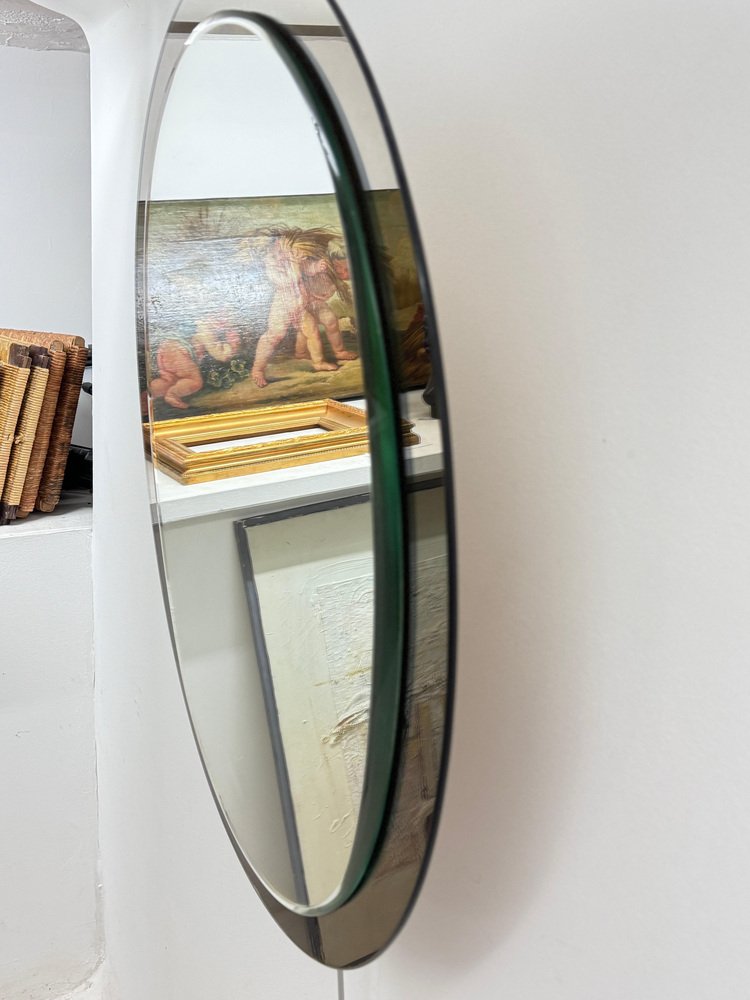 Italian Oval Mirror by Antonio Lupi by Crystal Luxor, 1970s for sale at ...