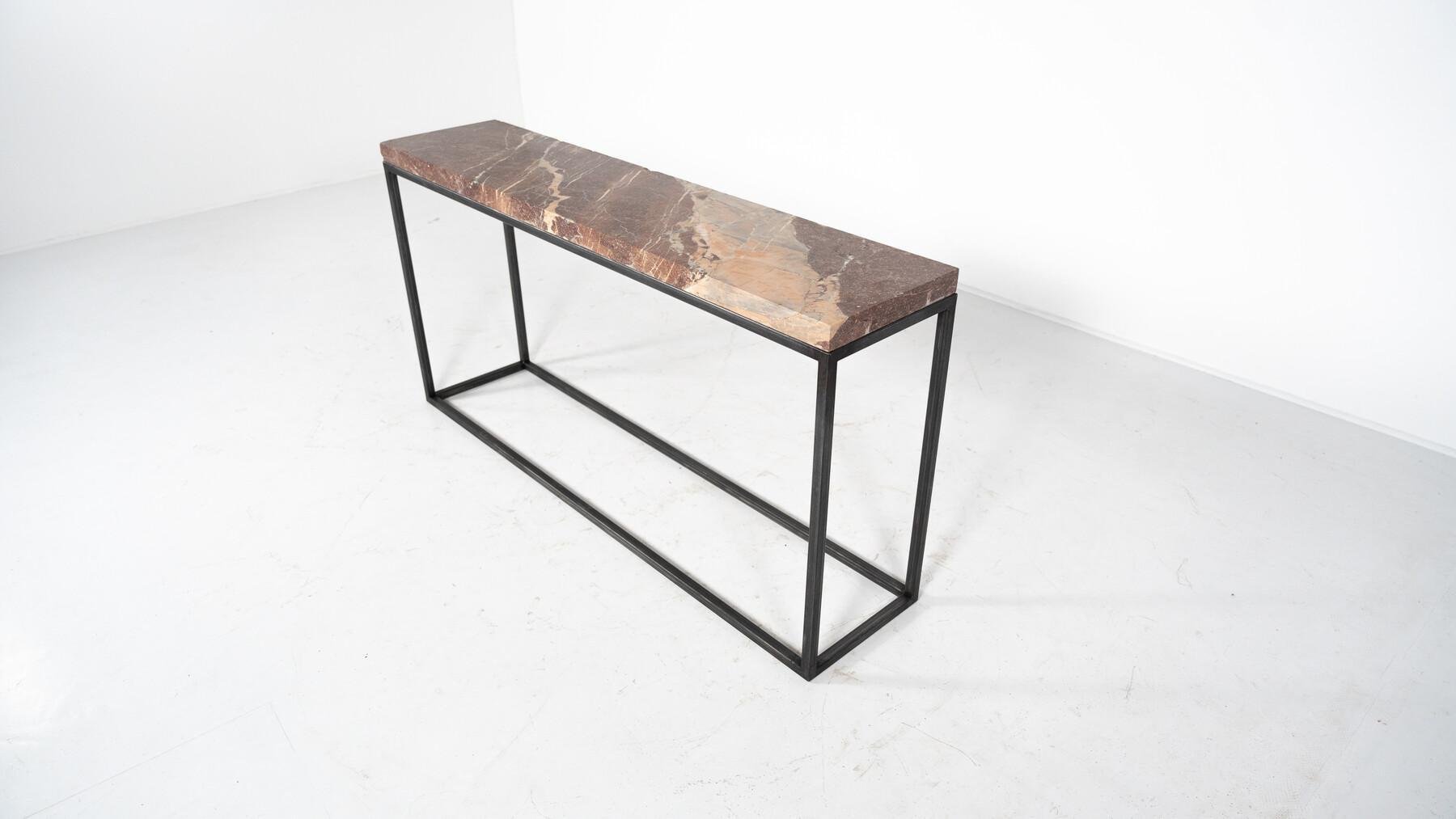 Mid-Century Modern Marble and Iron Console for sale at Pamono