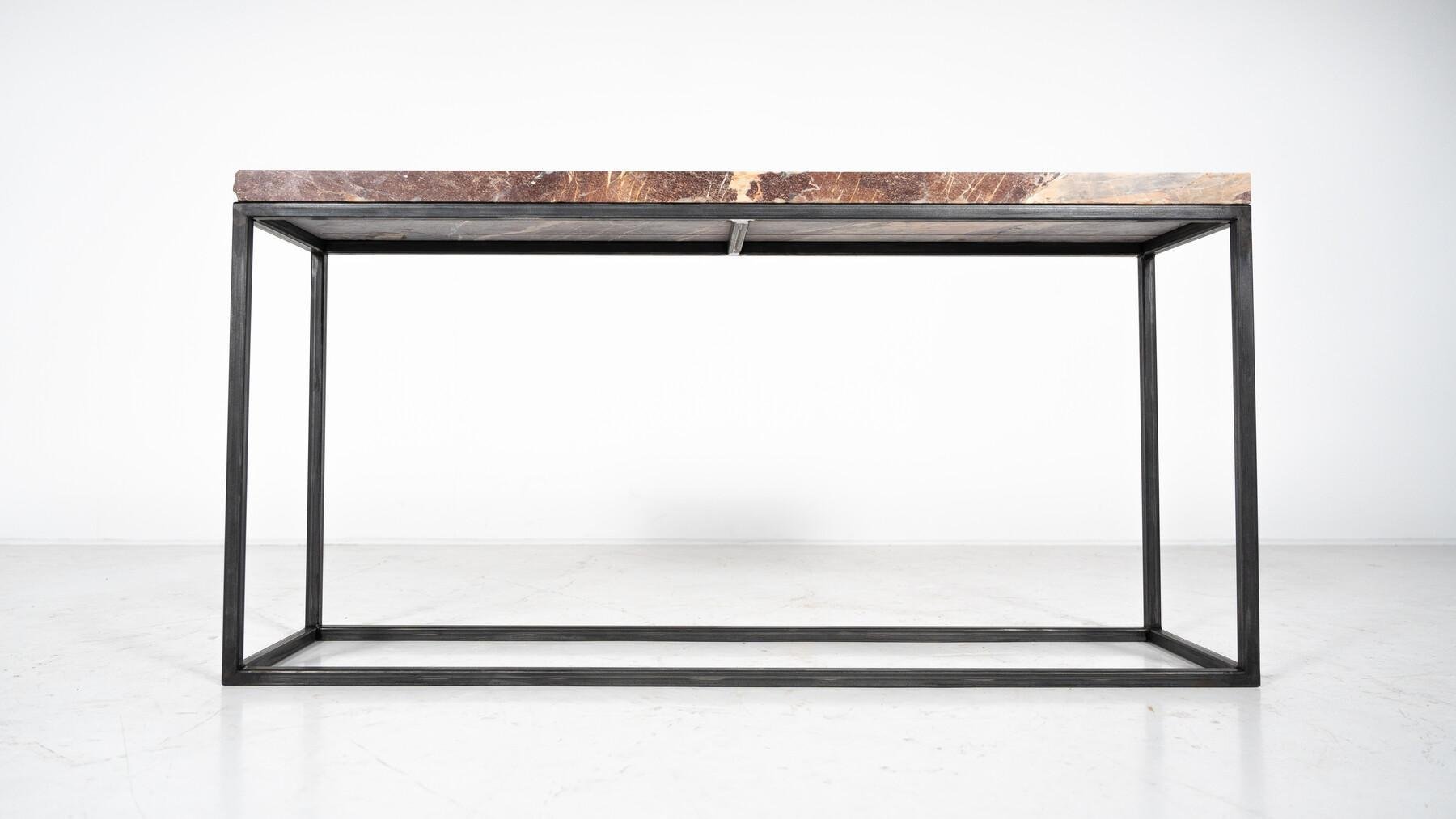 Mid-Century Modern Marble and Iron Console for sale at Pamono