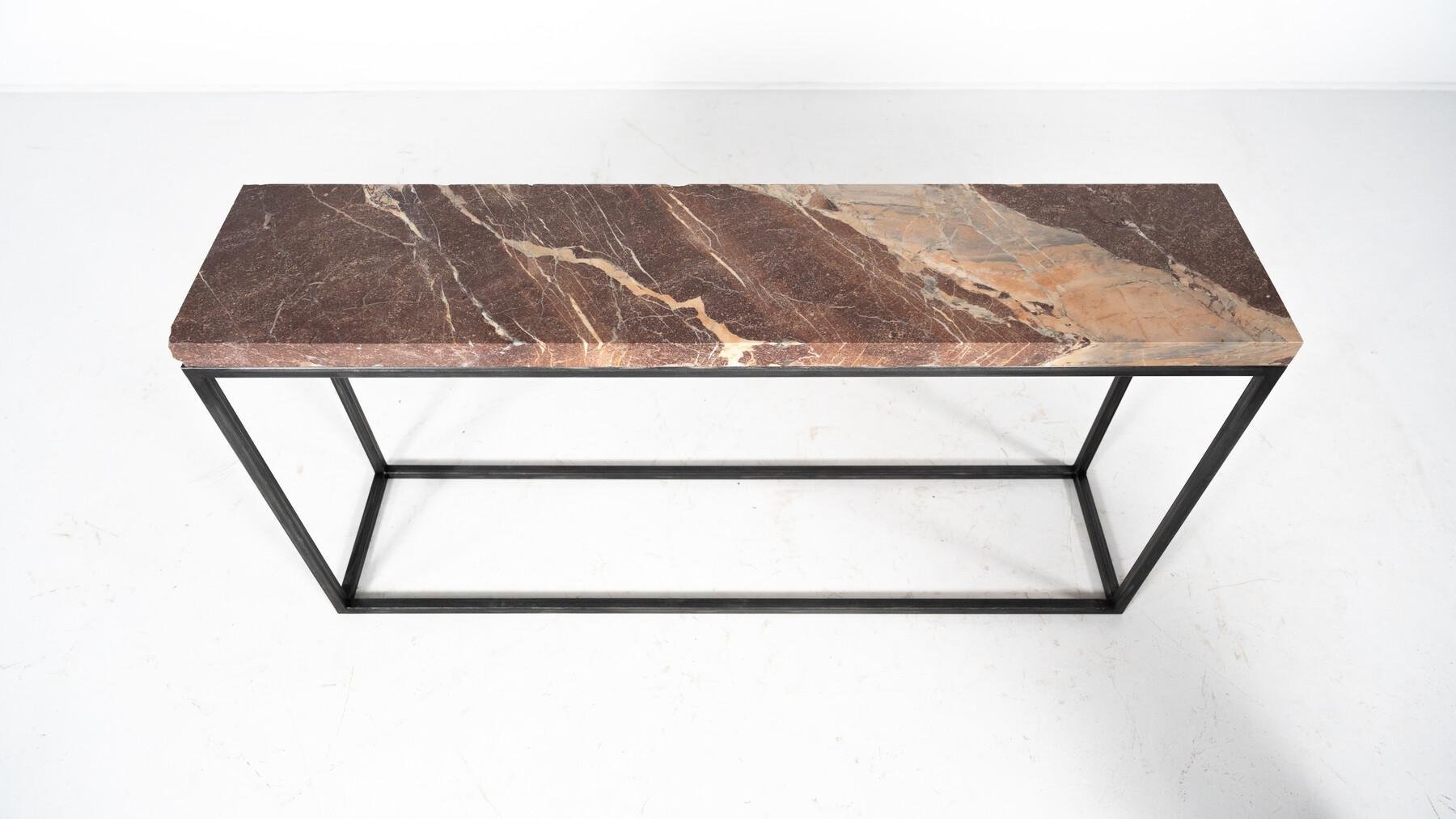 Mid-Century Modern Marble and Iron Console for sale at Pamono