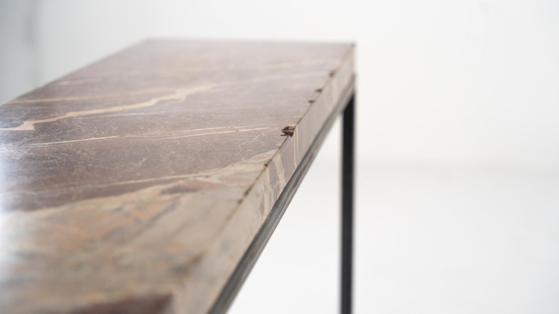 Mid-Century Modern Marble and Iron Console for sale at Pamono