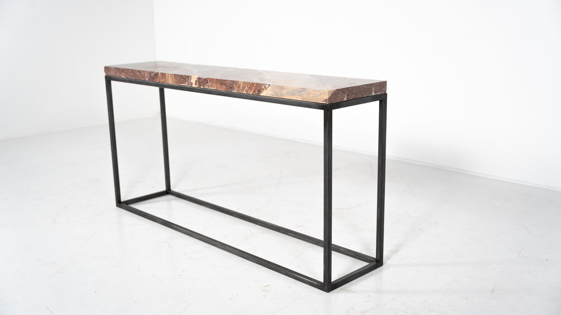 Mid-Century Modern Marble and Iron Console for sale at Pamono