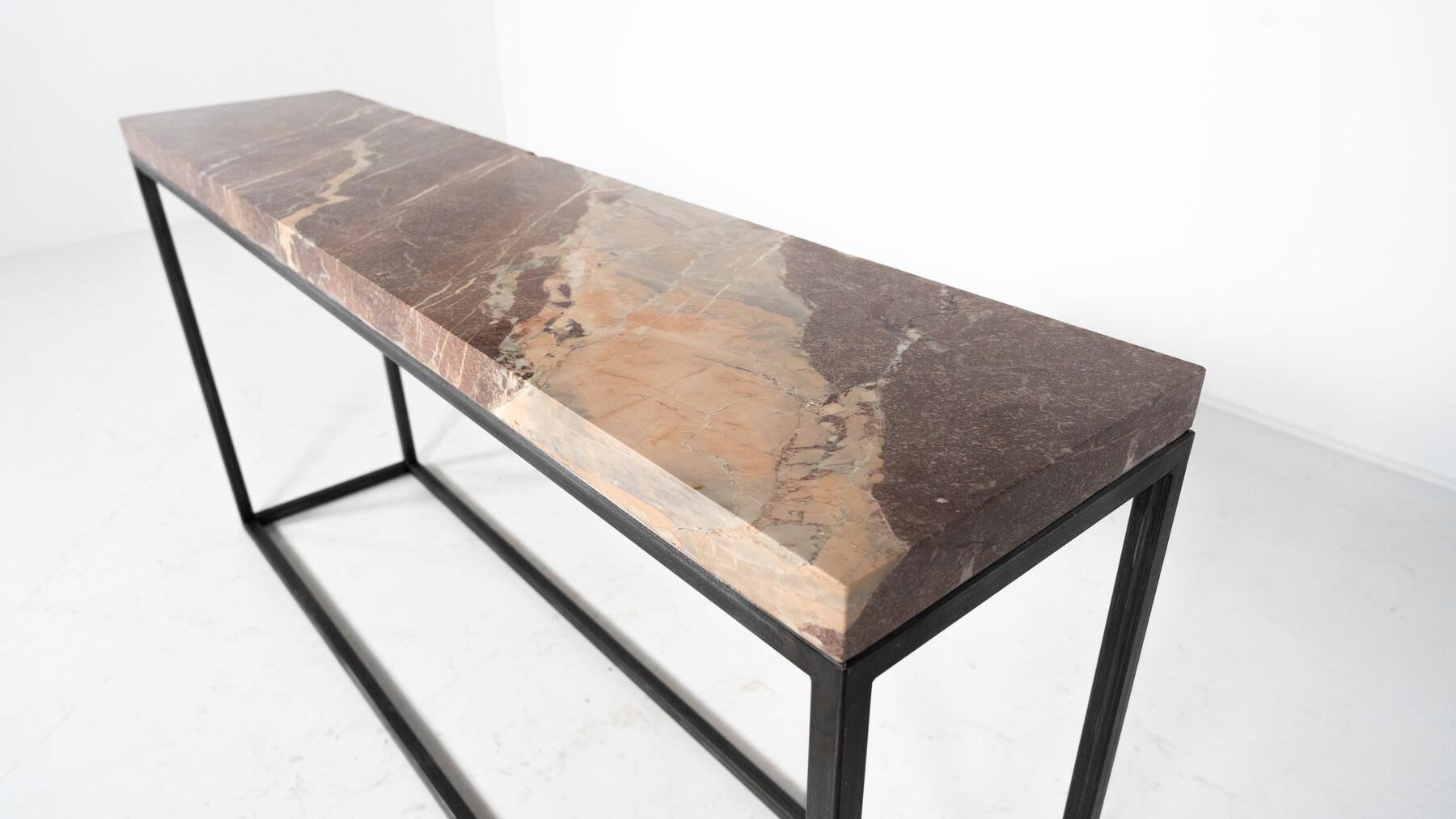 Mid-Century Modern Marble and Iron Console for sale at Pamono