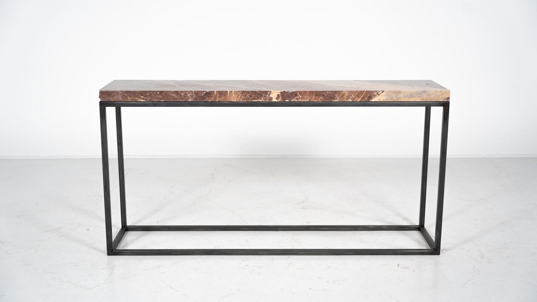 Mid-Century Modern Marble and Iron Console for sale at Pamono