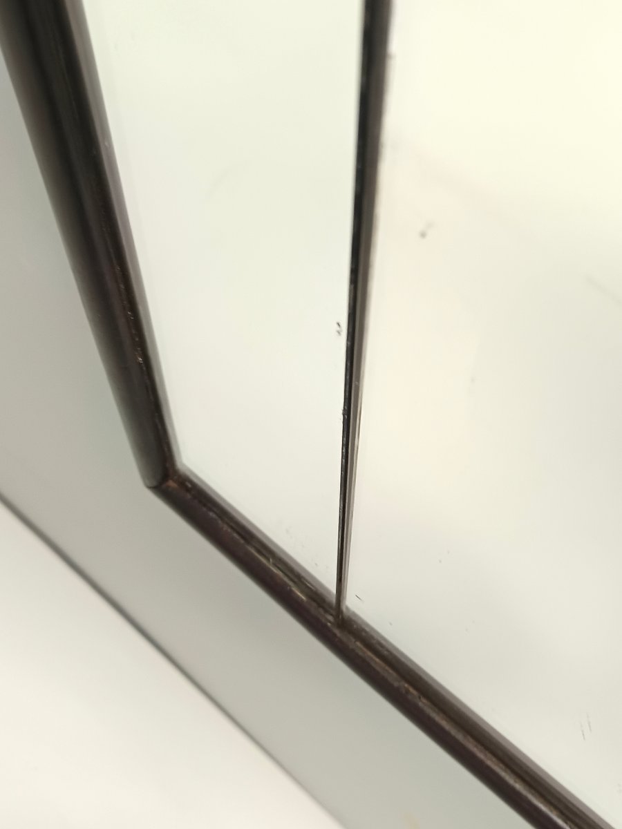 Art Deco Rectangular Wall Mirror with Black Beech Frame, Italy, 1940s ...