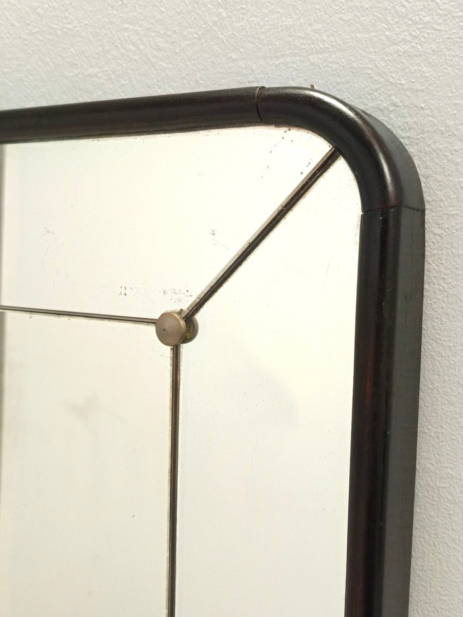 Art Deco Rectangular Wall Mirror with Black Beech Frame, Italy, 1940s ...