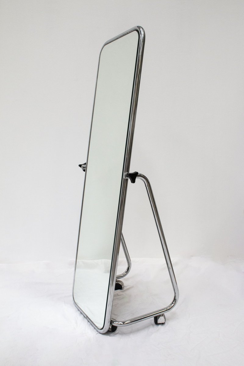 Swivel Mirror with Wheels, 1970s for sale at Pamono