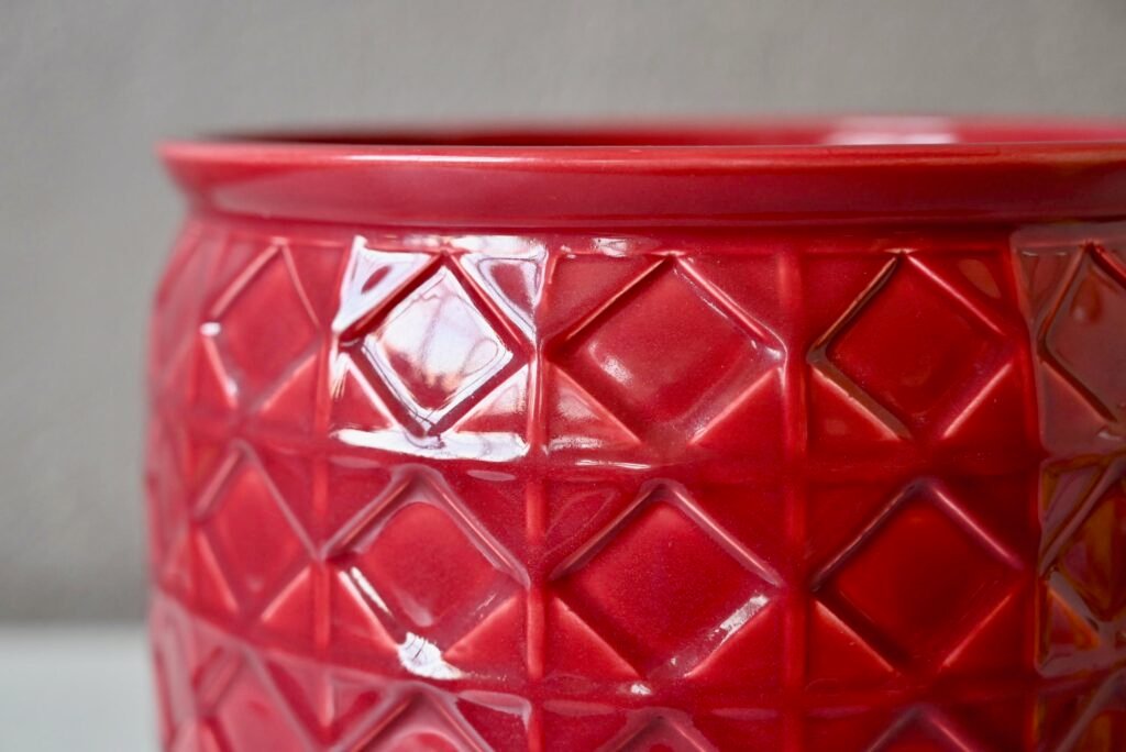 Art Deco Red Ceramic Planter, 1940s for sale at Pamono