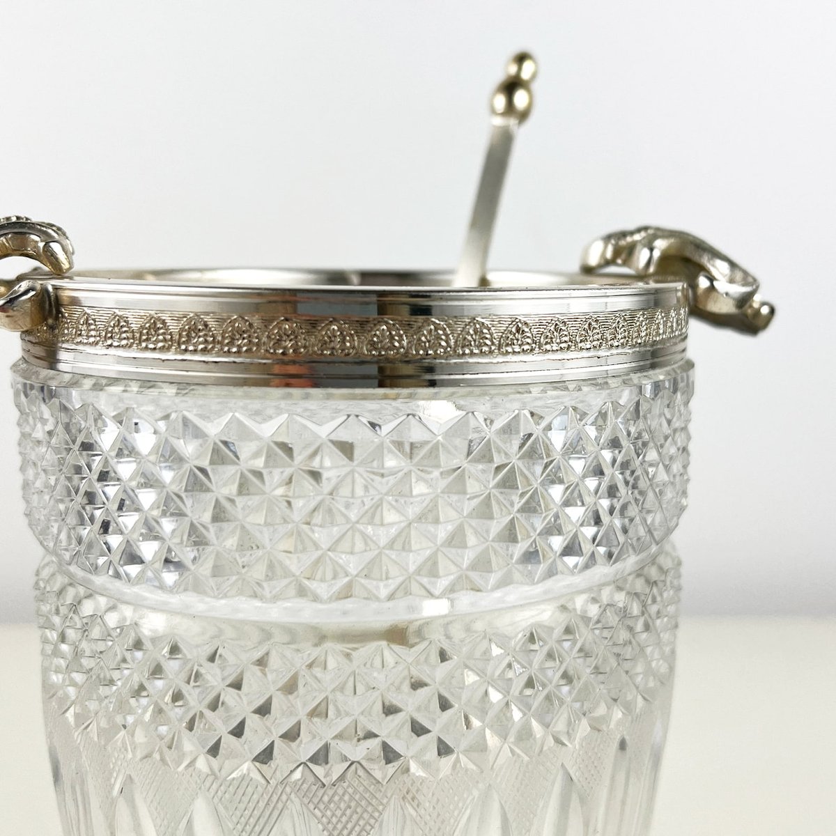 Vintage Italian Crystal Ice Bucket with Spoon, 1940s, Set of 2 for sale ...