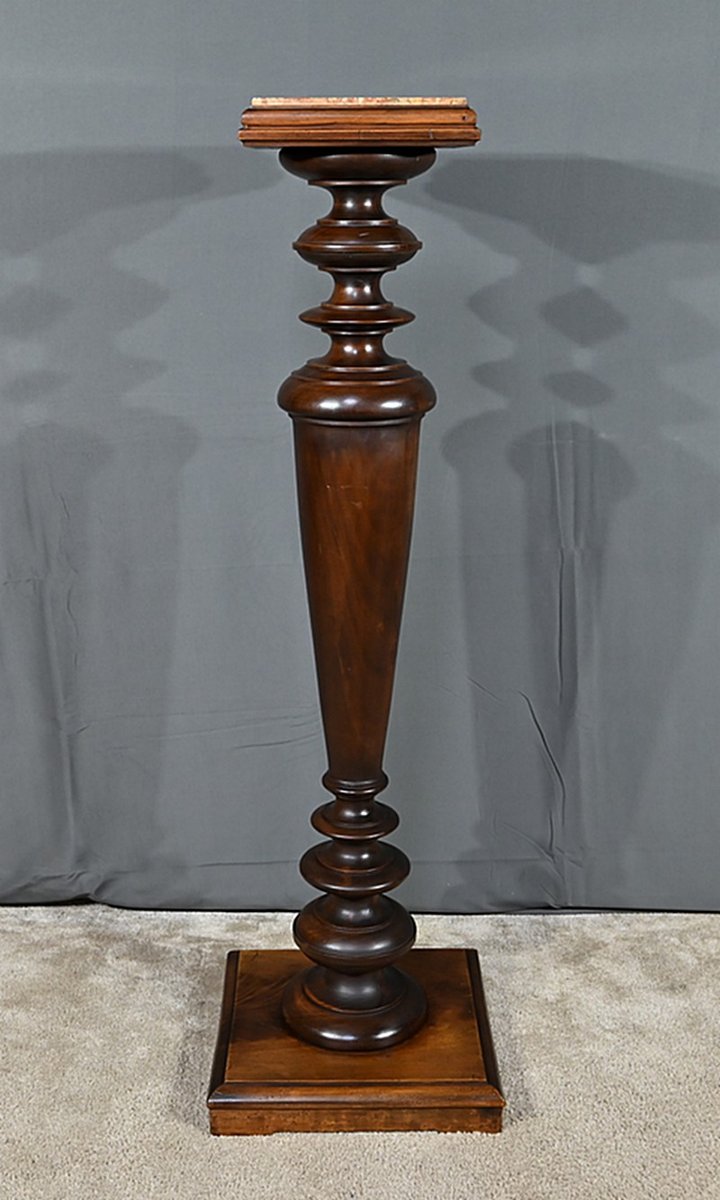 High Column in Walnut and Marble, 1920 for sale at Pamono