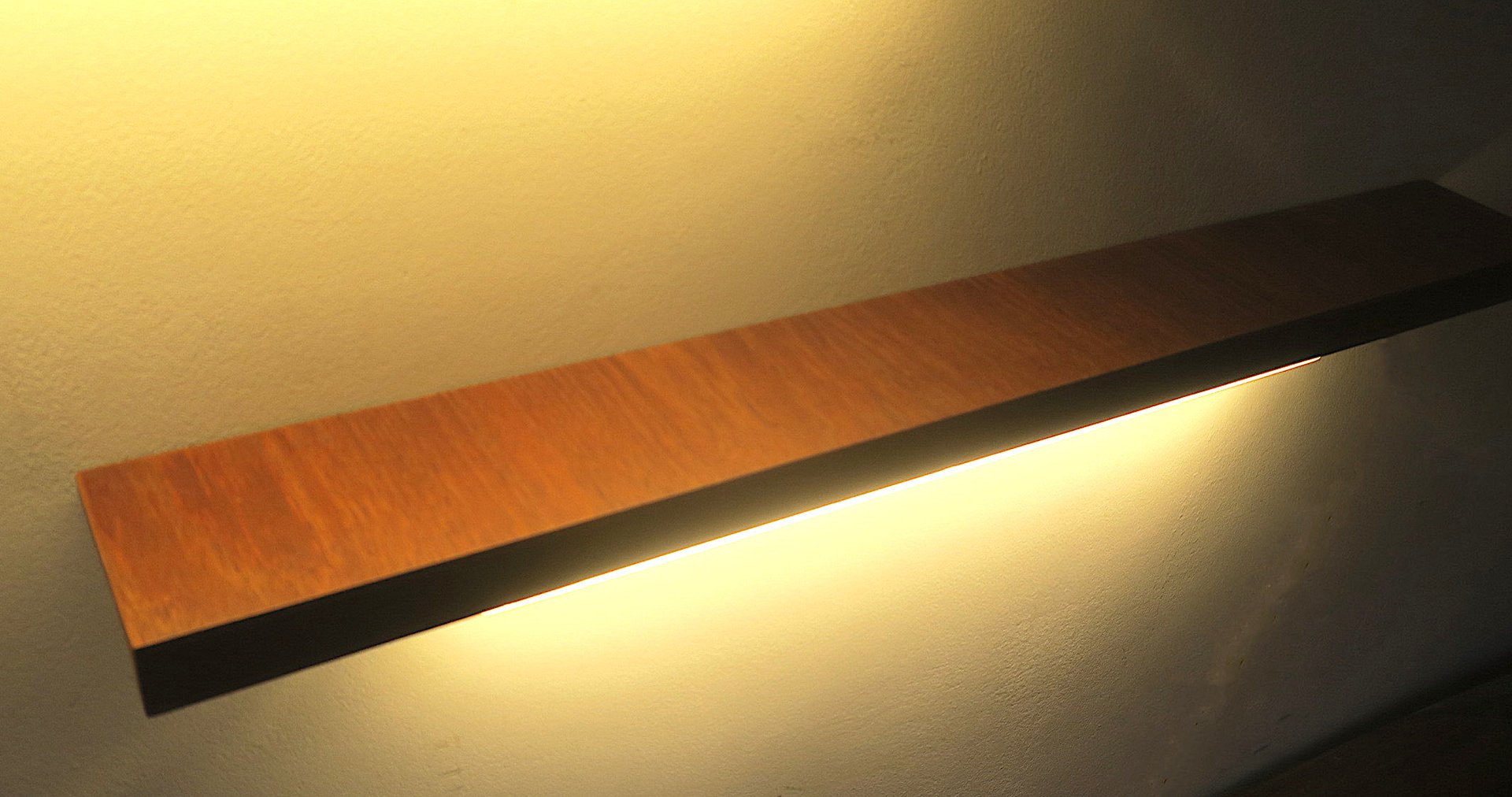 Danish Teak Narrow Shelves with Wall Lights, 1960s, Set of 2 for sale ...