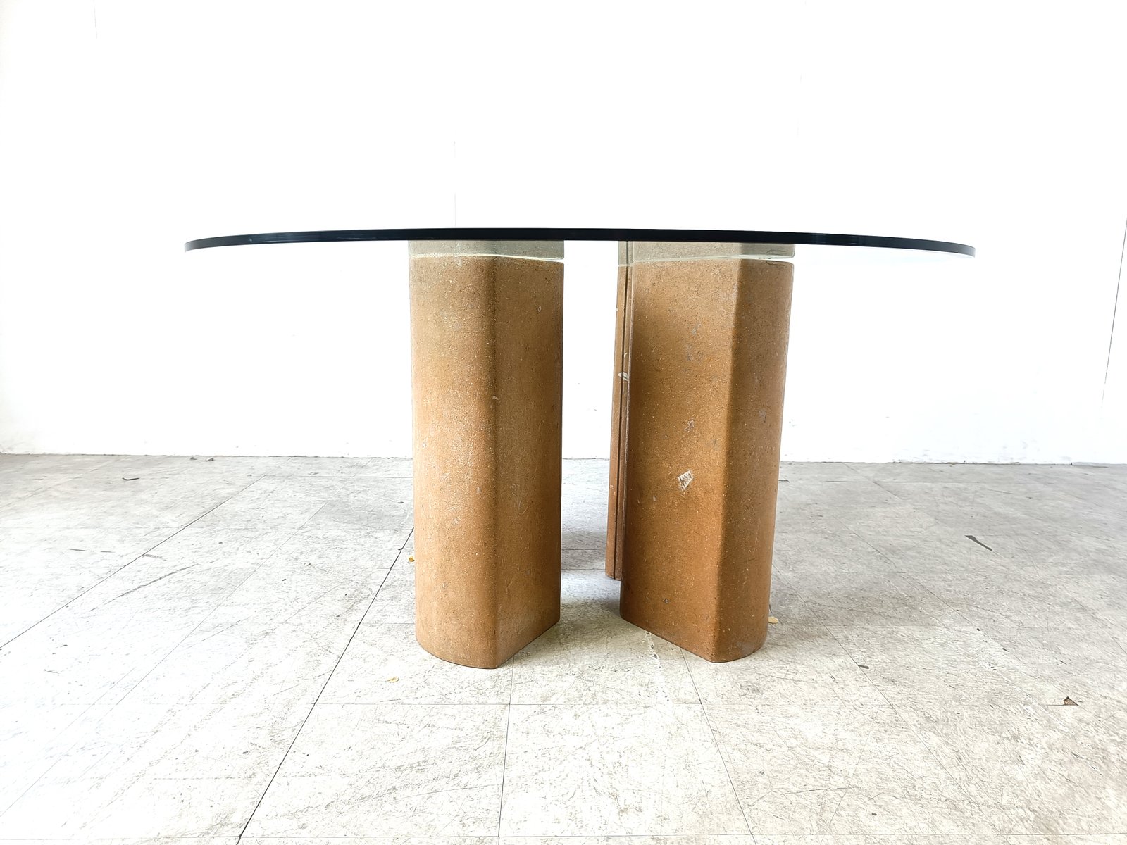 Fossil Stone Dining Table, 1970s for sale at Pamono