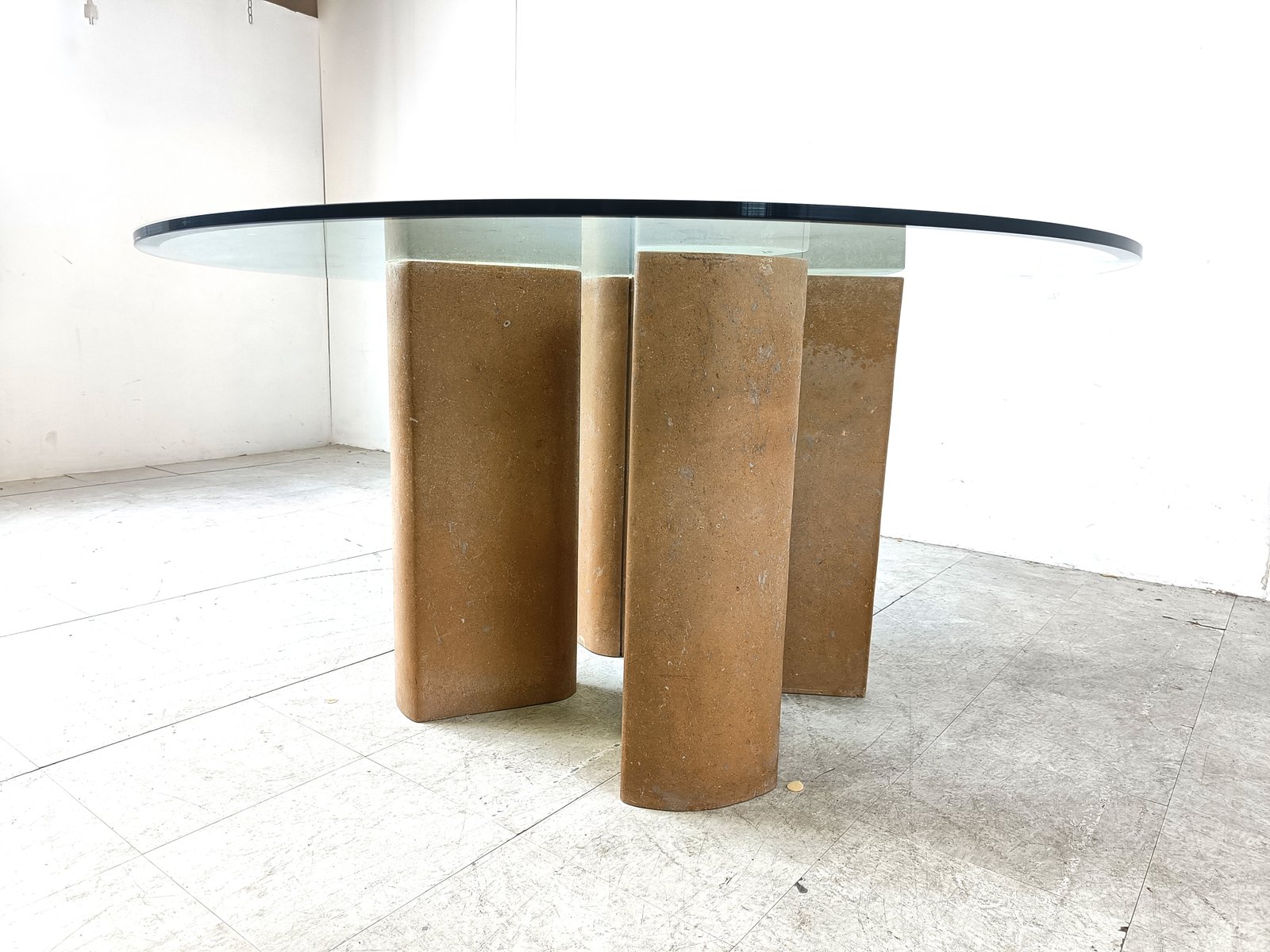 Fossil Stone Dining Table, 1970s for sale at Pamono